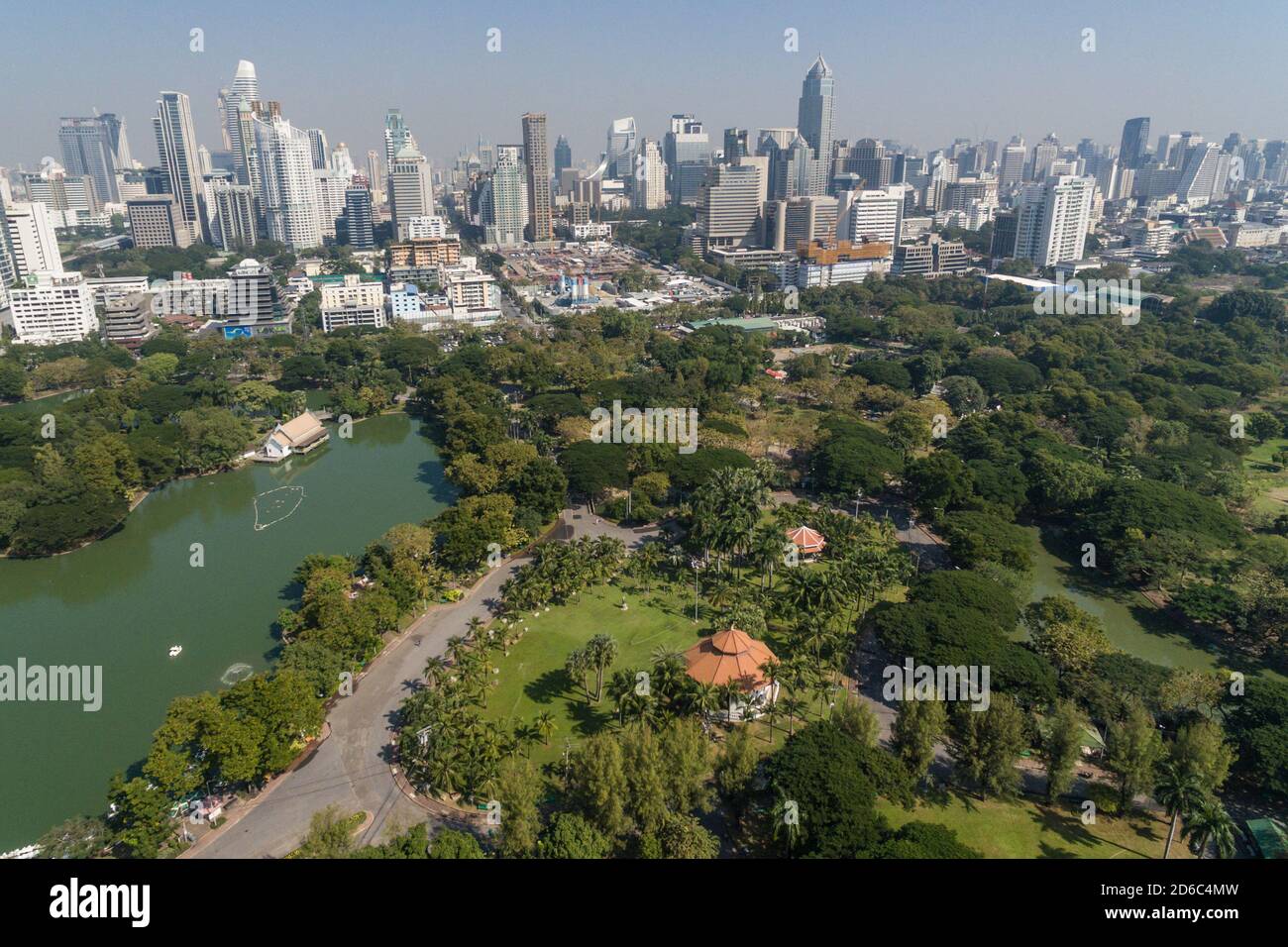 Lumpini park in Bangkok City Thailand Aerial Drone Photo Asia Stock ...