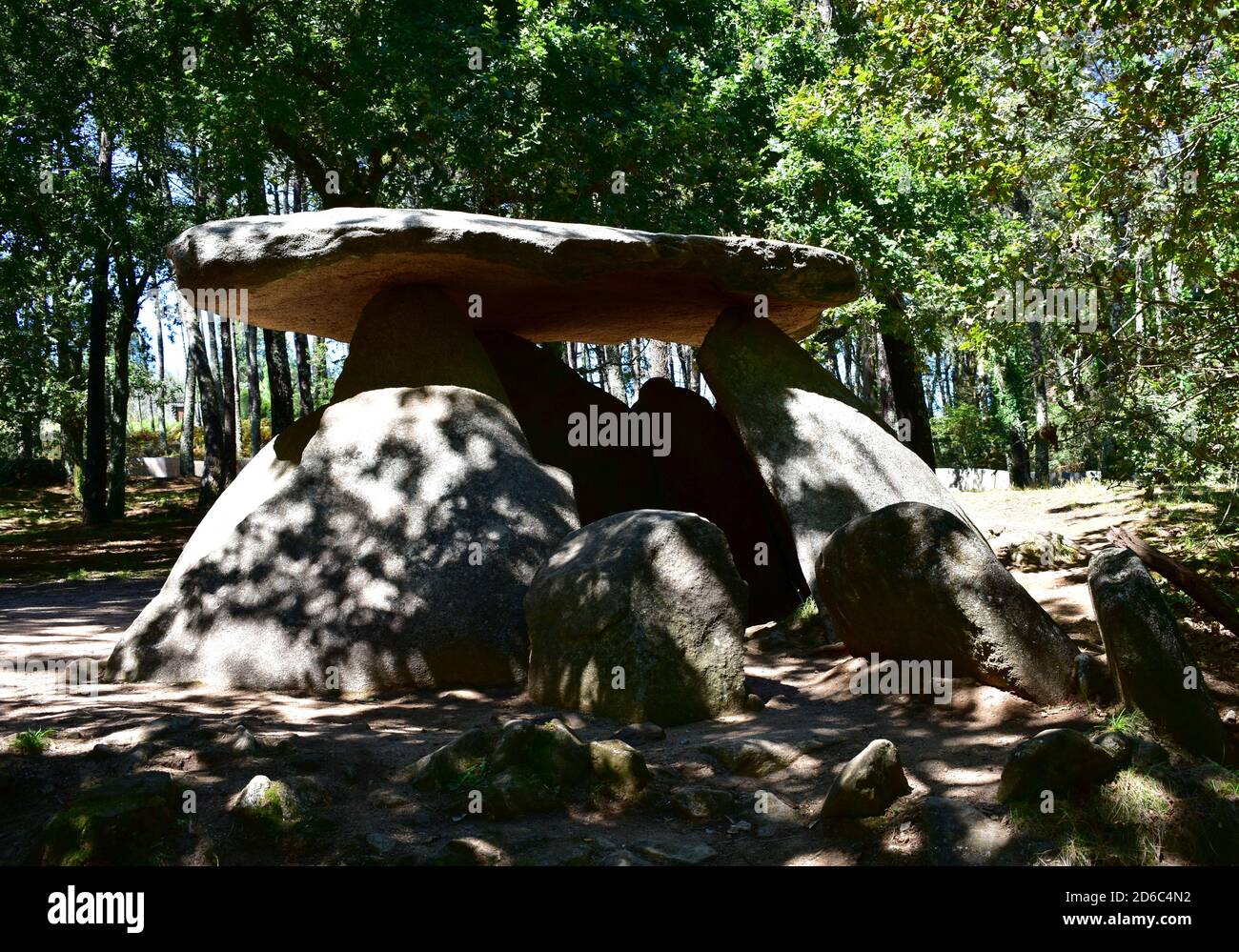 Prehistoric megalithic Dolmen de Axeitos, neolithic stone structure ...