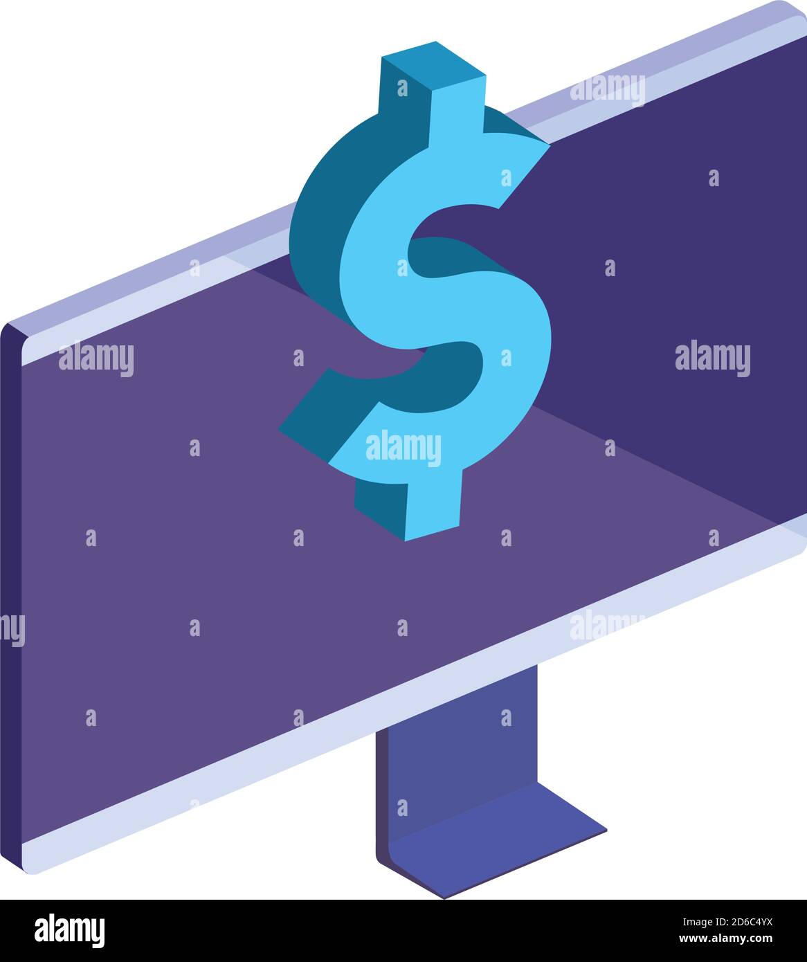 dollar icon on computer 3d vector design Stock Vector Image & Art - Alamy