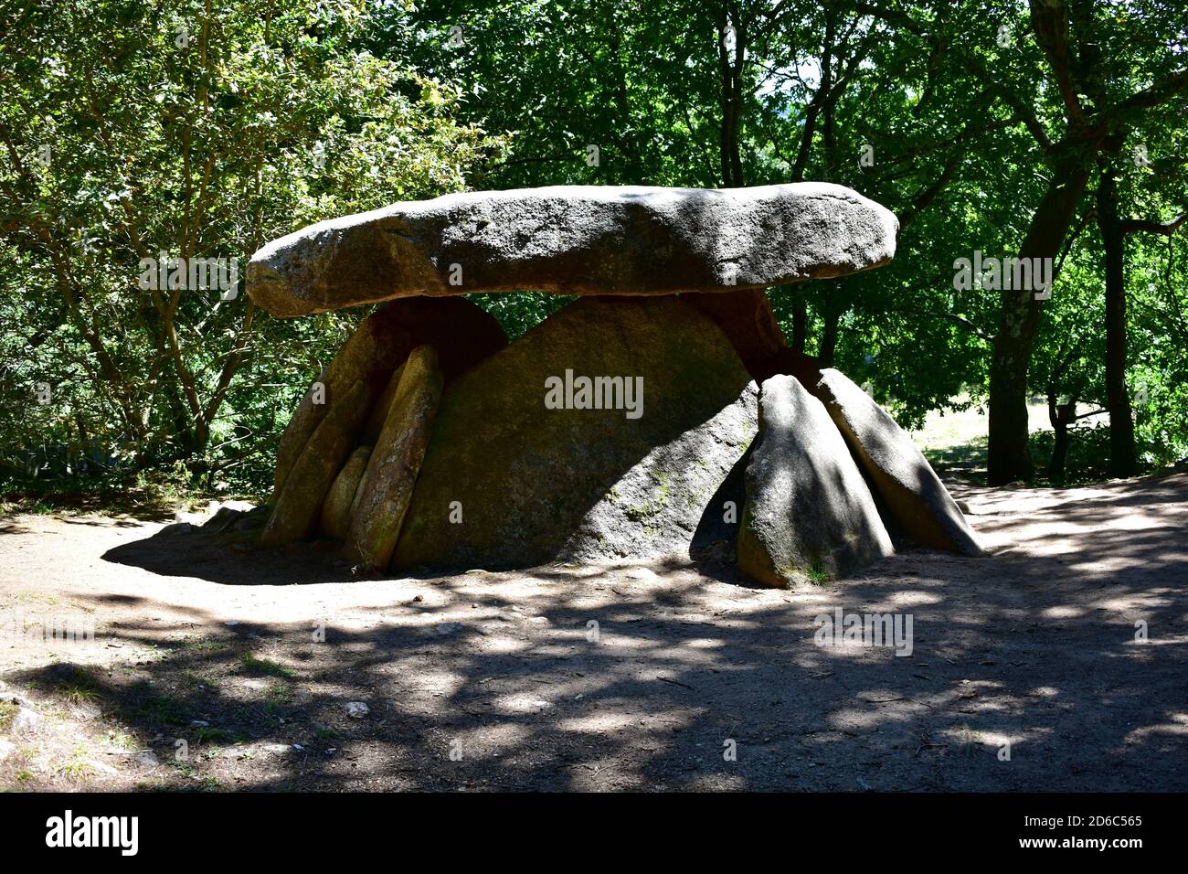 Prehistoric megalithic Dolmen de Axeitos, neolithic stone structure ...