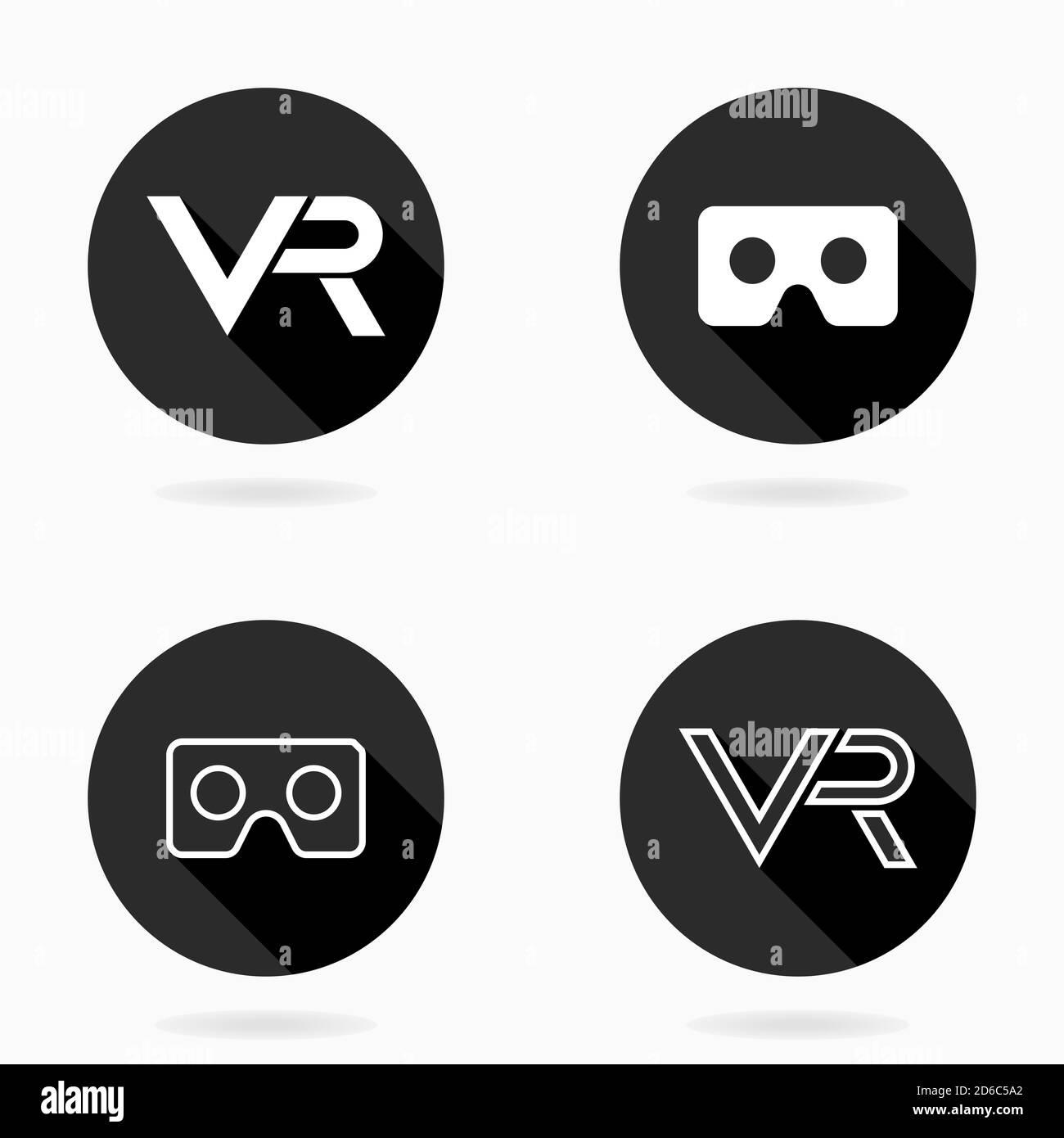 Fine Flat Icon With VR Logo Stock Photo - Alamy