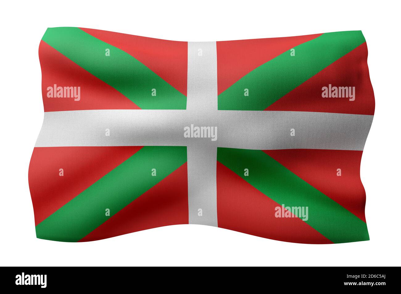 3d rendering of a silked Basque Country Spanish Community flag on a ...