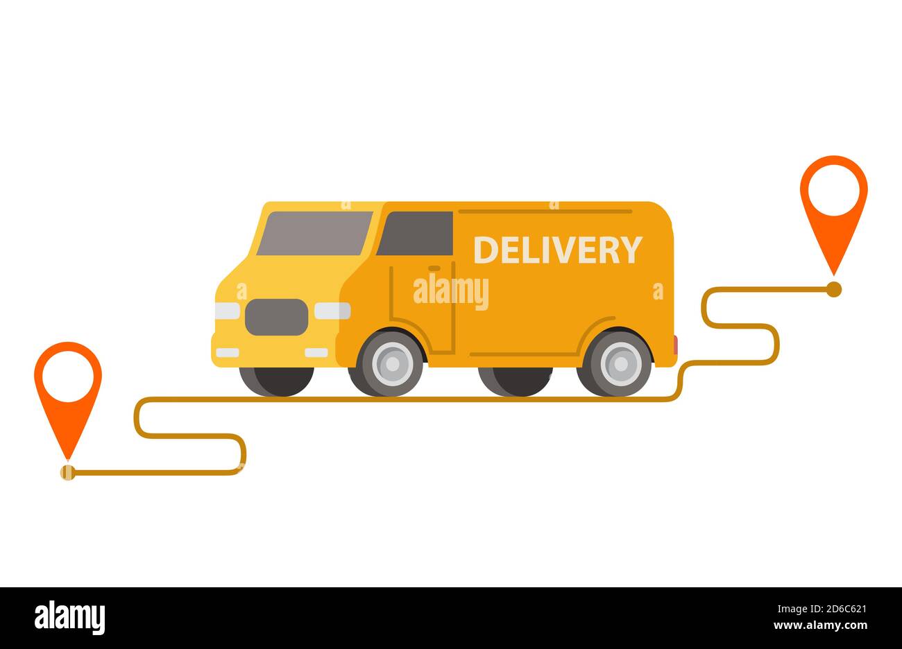 Delivery truck point to point.Vector car illustration Stock Vector ...