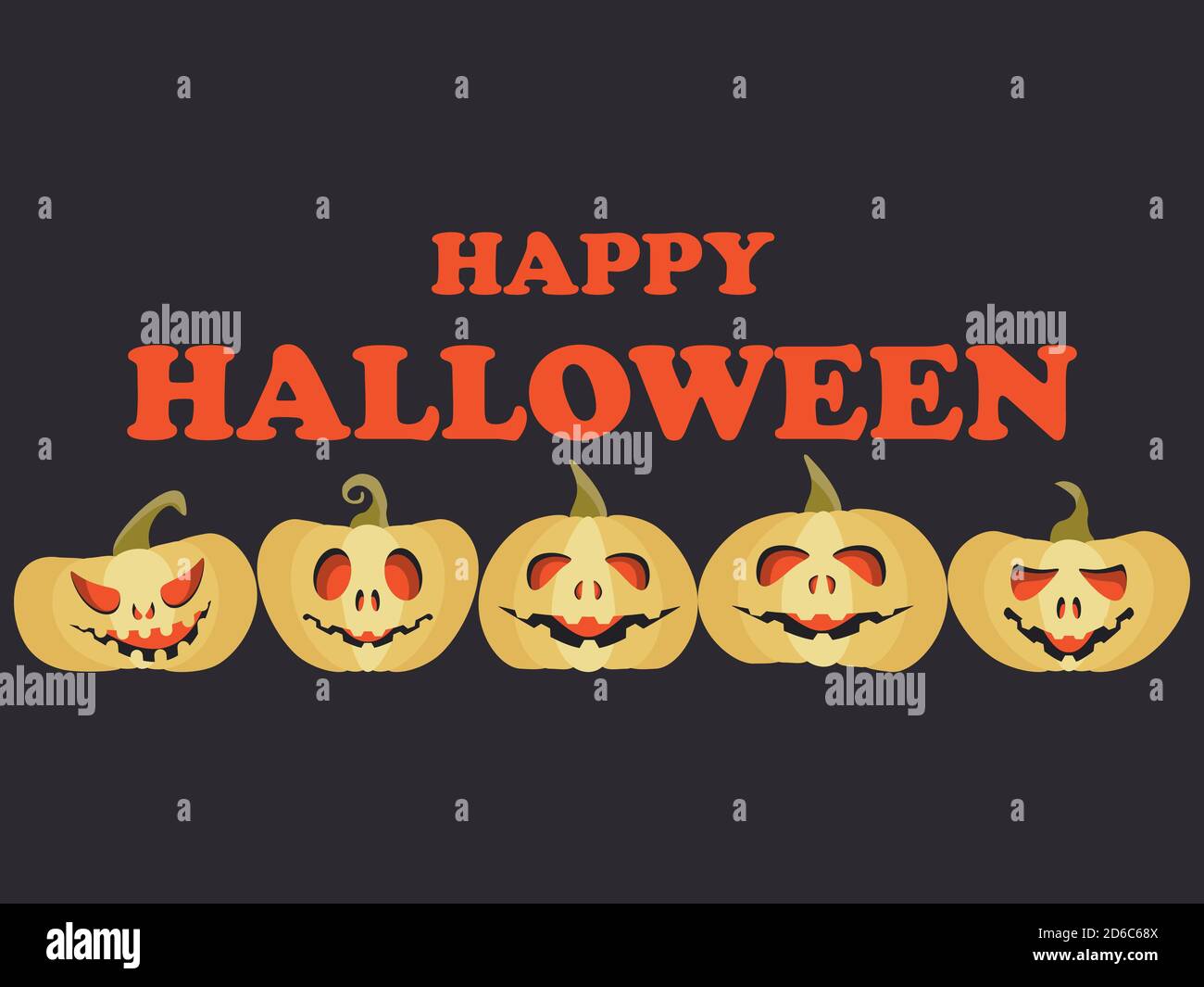 Happy Halloween, October 31st. Festive banner with smiling pumpkin ...