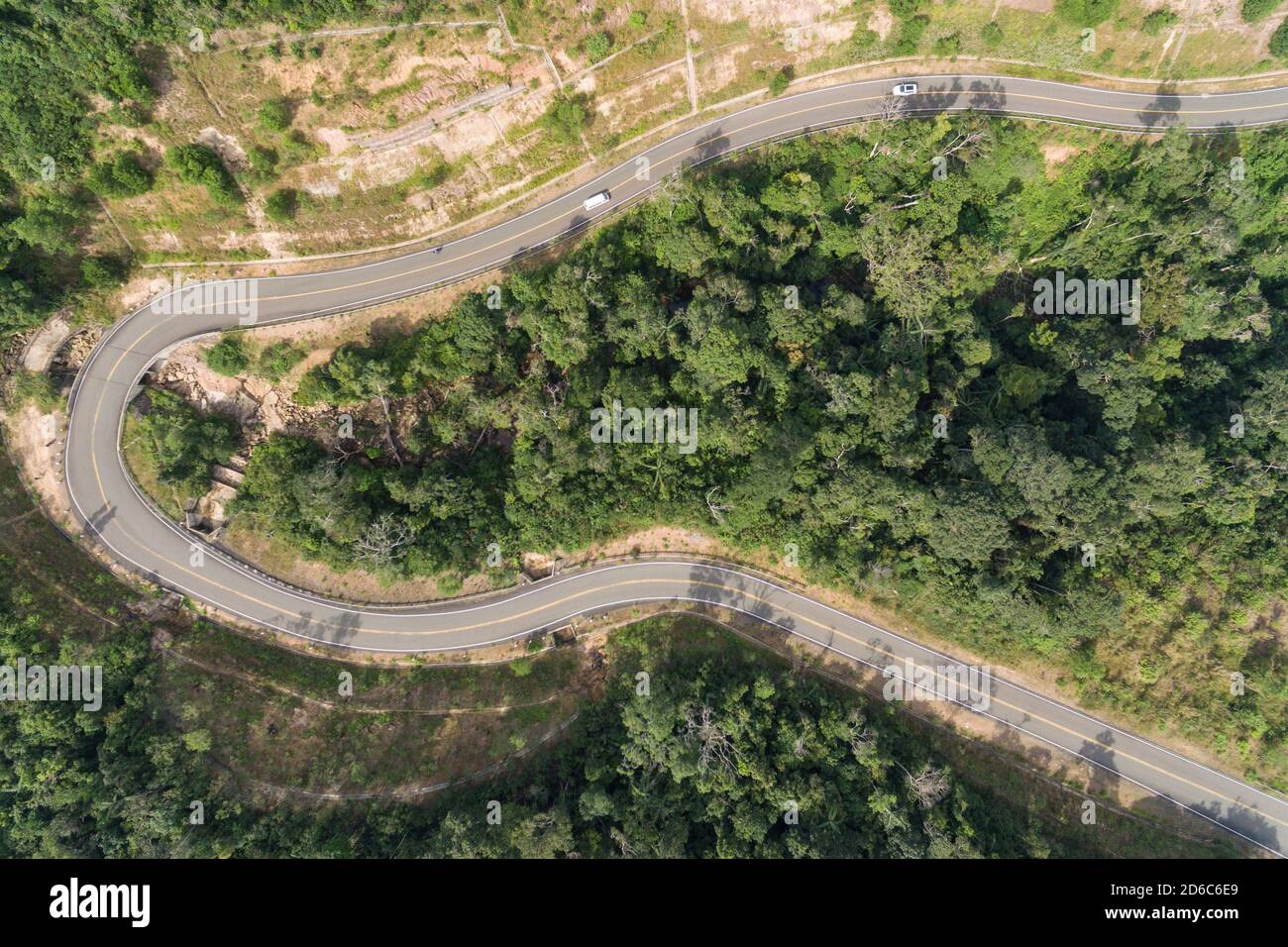 Road to Bokor in Kampot Cambodia , Bokor national park cambodia Aerial ...