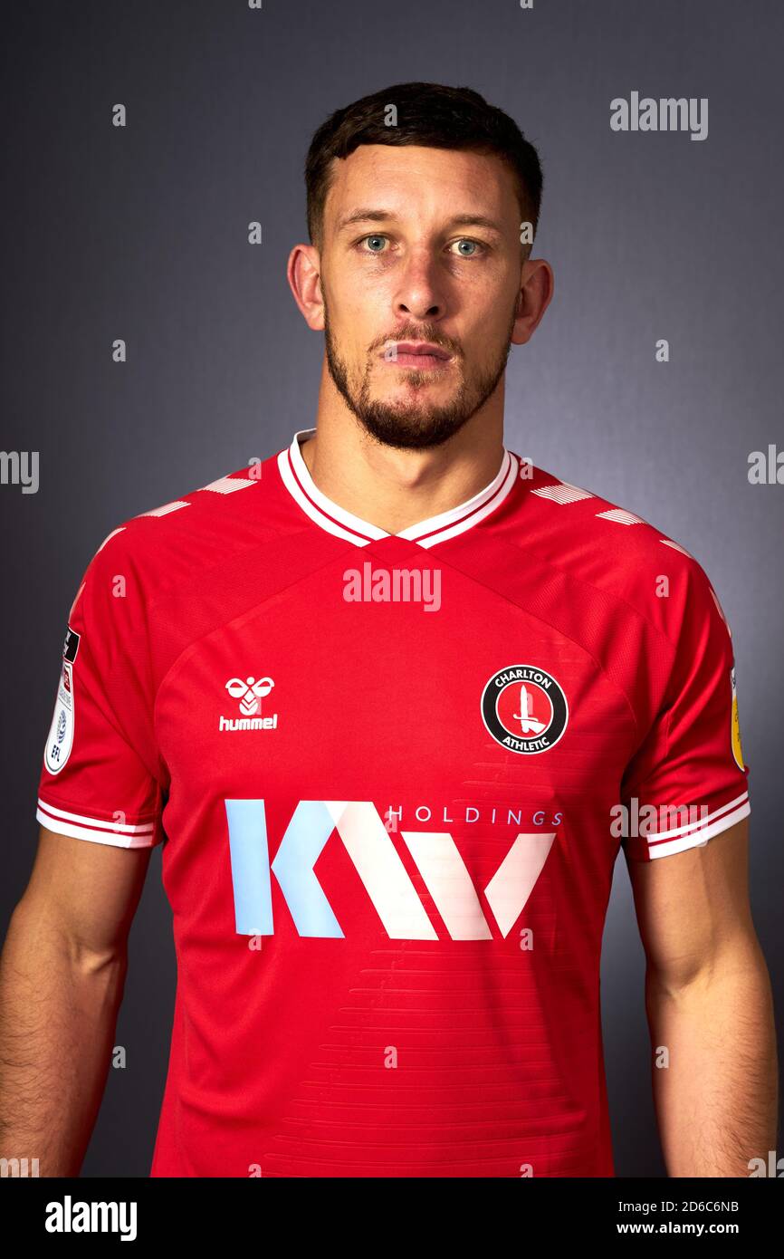 Charlton Athletic's Jason Pearce during a photocall at the Clubs ...