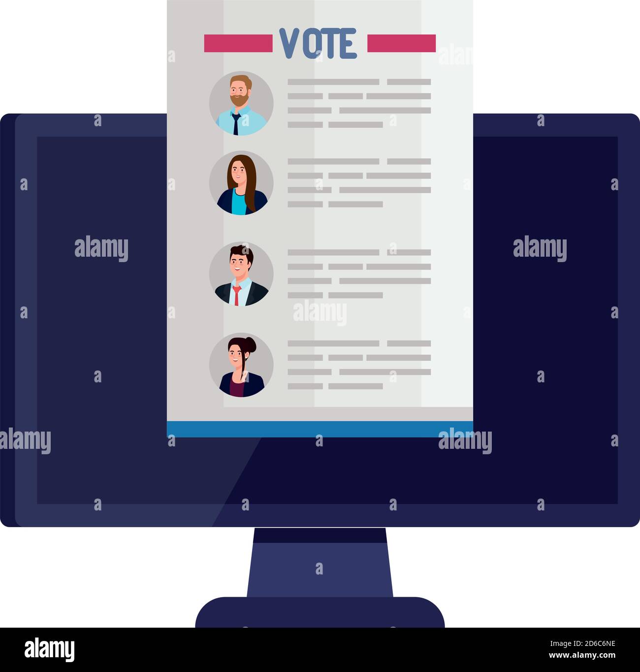 vote paper in front of computer vector design Stock Vector Image & Art ...