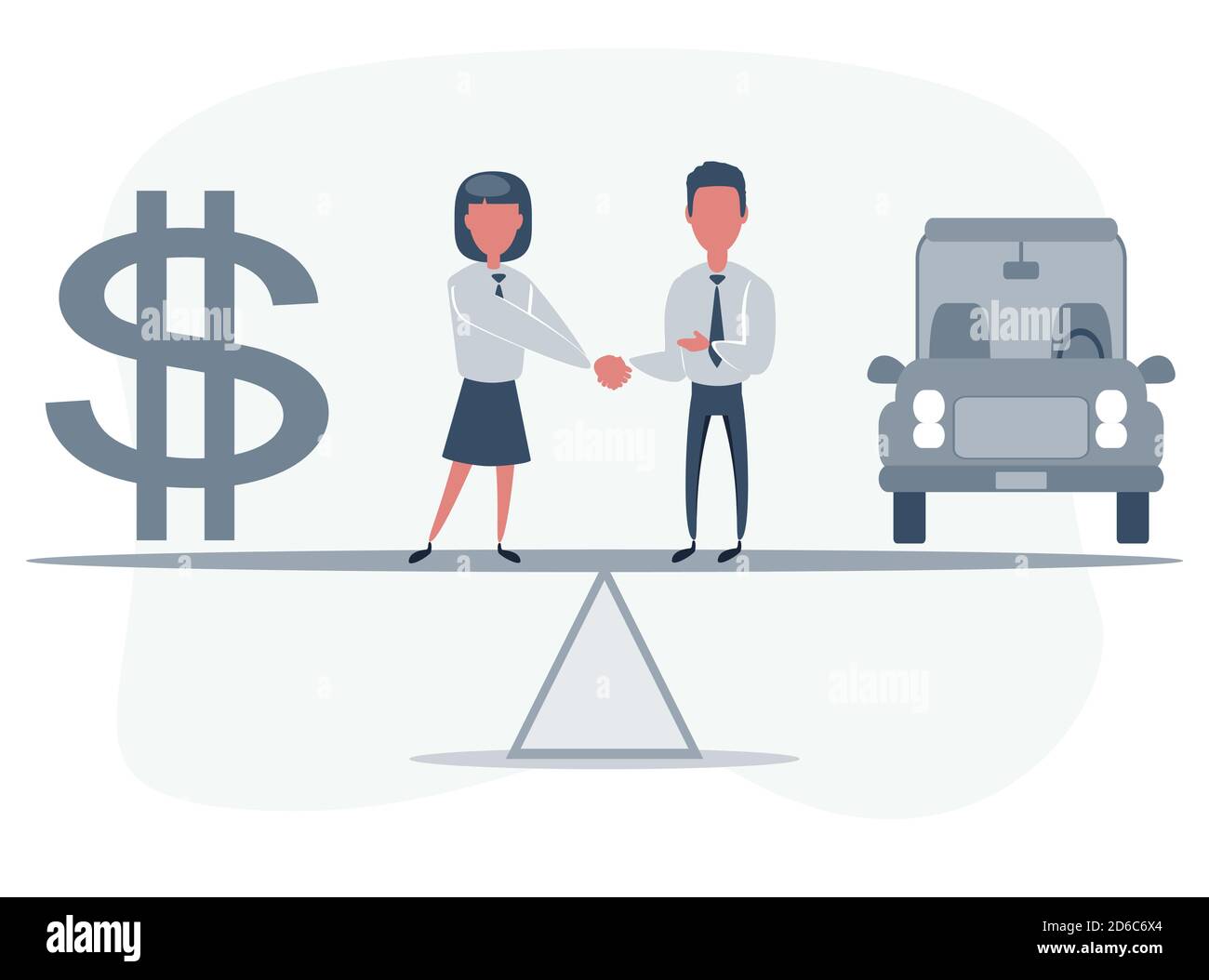 Buying a car. Business partners shaking hands as a symbol of unity ...