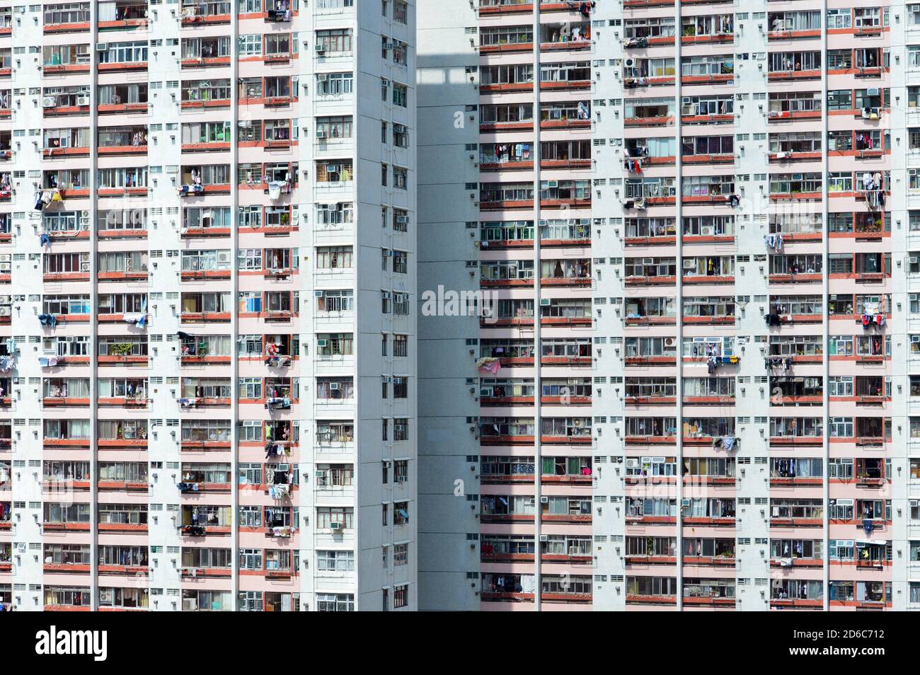 Facade of Shek Chun House, a public housing block in Hong Kong Stock ...