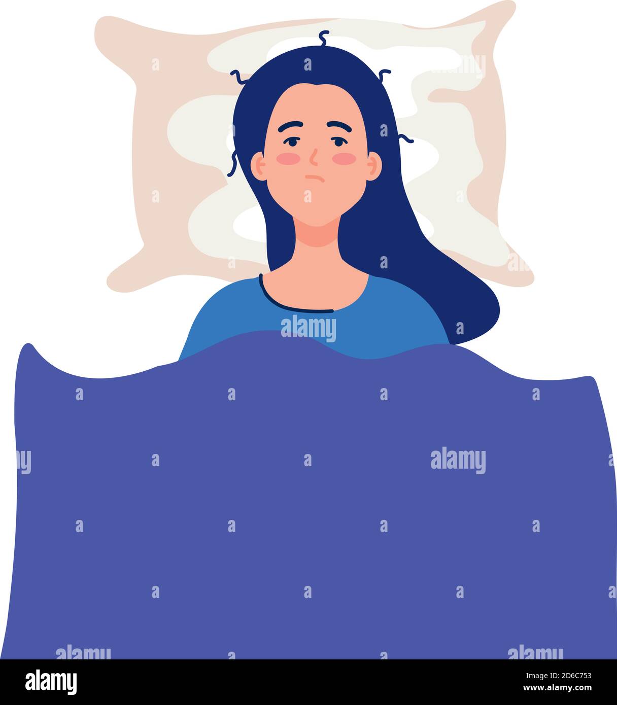 woman on bed with insomnia vector design Stock Vector Image & Art - Alamy