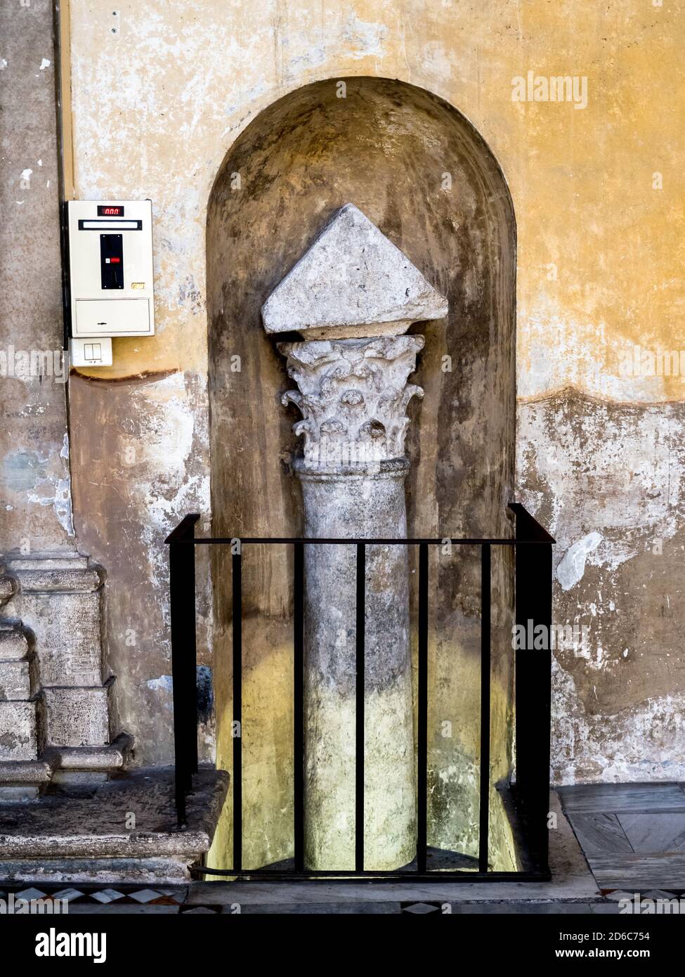 Ancient roman column in the Basilica of Santa Sabina on the Aventine ...