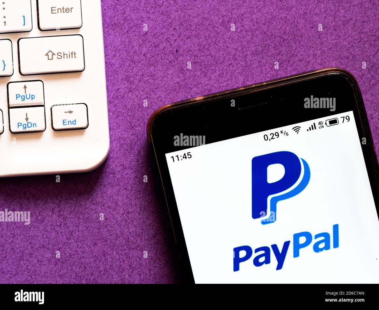 In this photo illustration a PayPal: Mobile Cash appliance by PayPal ...