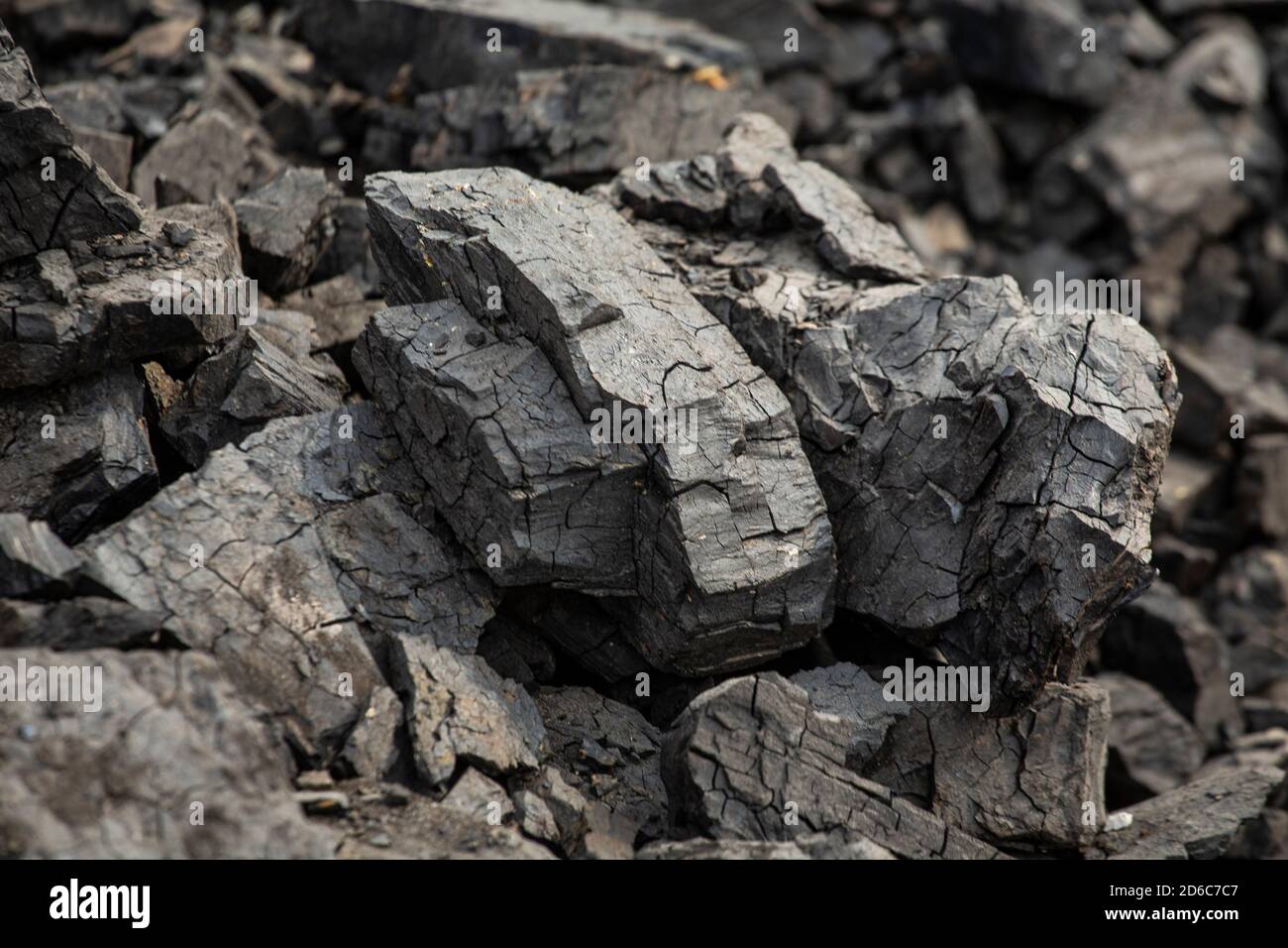 Texture of black raw coal in the mine, big and small, random size Stock ...