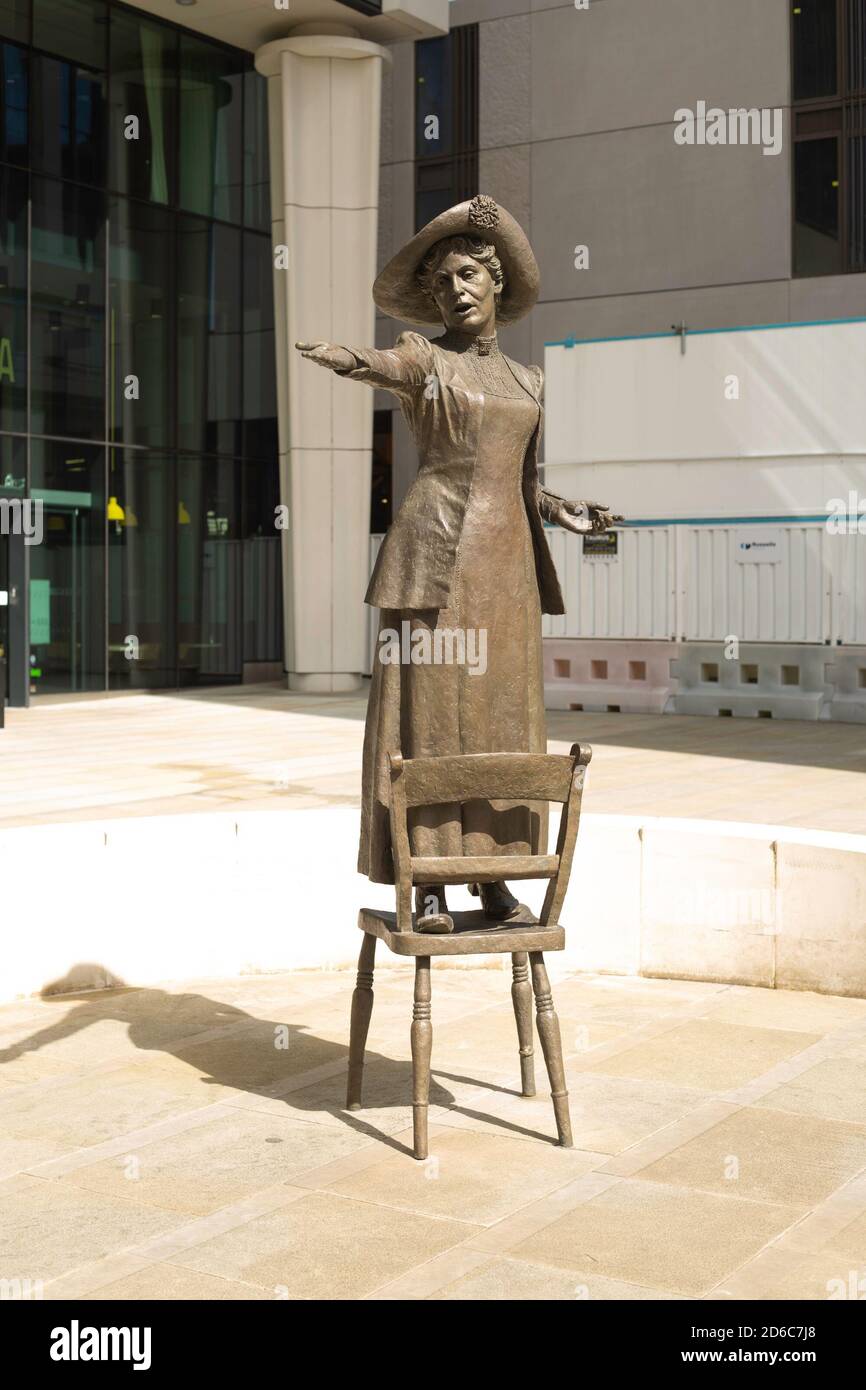 The Emmeline Pankhurst Statue in Manchester in the sunshine Stock Photo ...