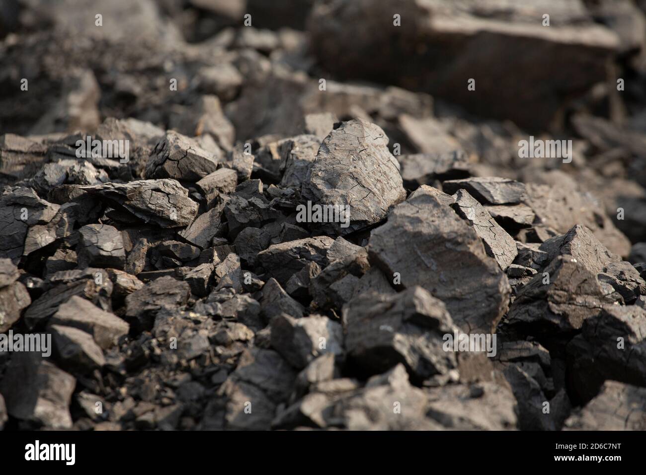 Texture of black raw coal in the mine, big and small, random size Stock ...