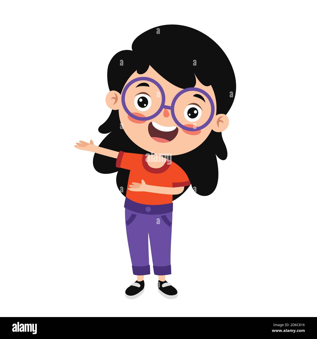 Funny Child Presenting And Pointing Stock Vector Image & Art - Alamy