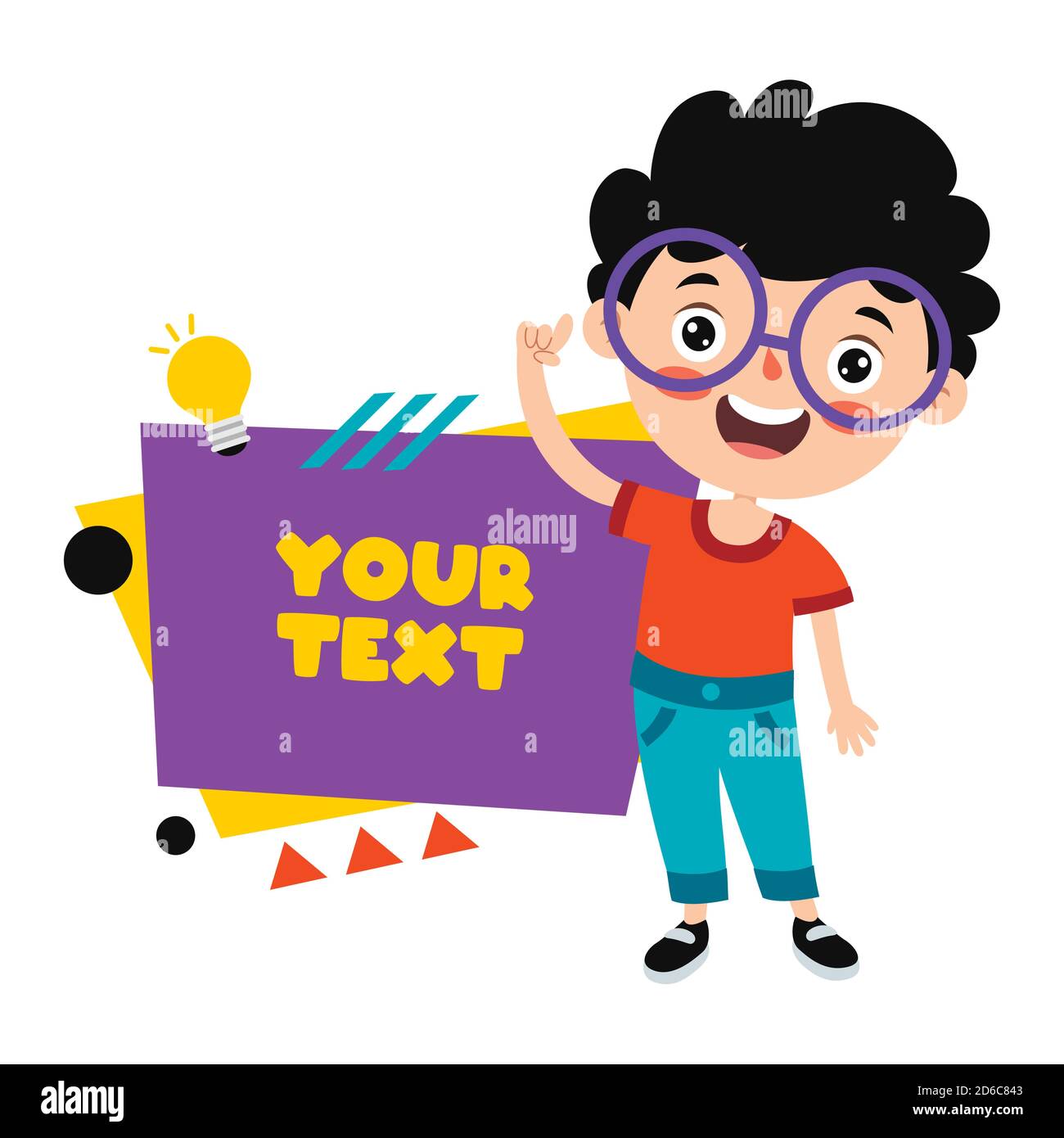 Funny Child Presenting And Pointing Stock Vector Image & Art - Alamy