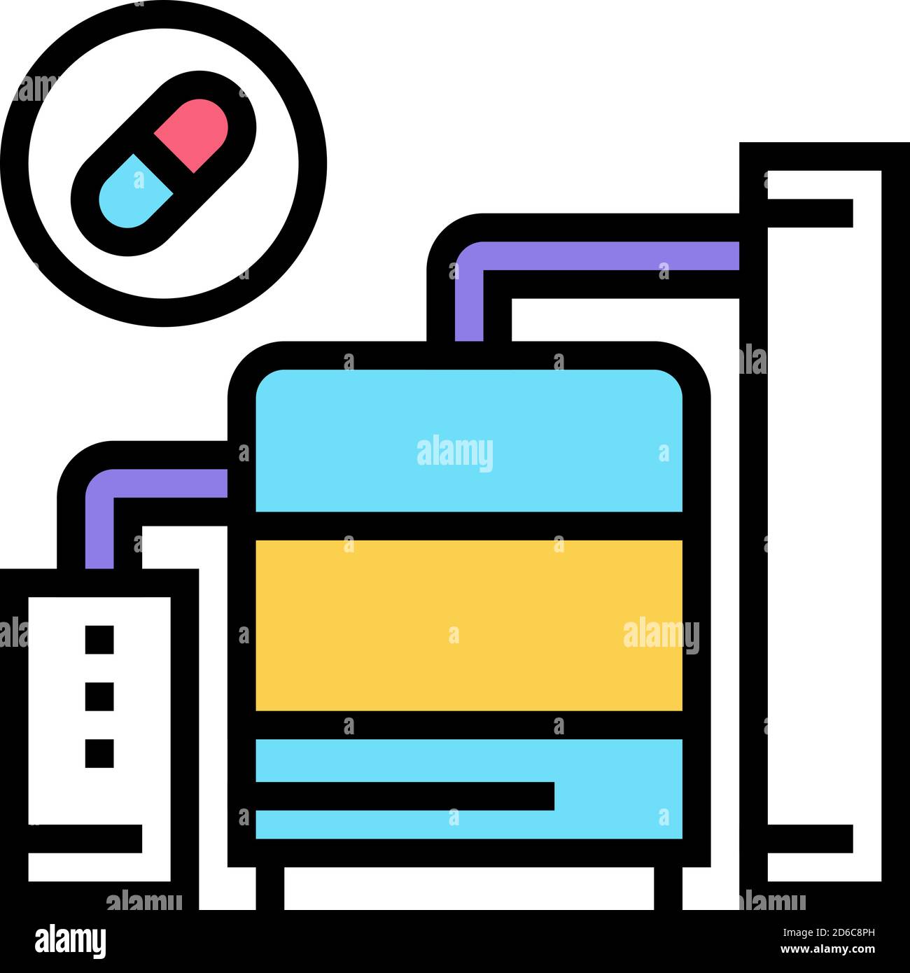 medicine manufacturing machine color icon vector illustration Stock ...