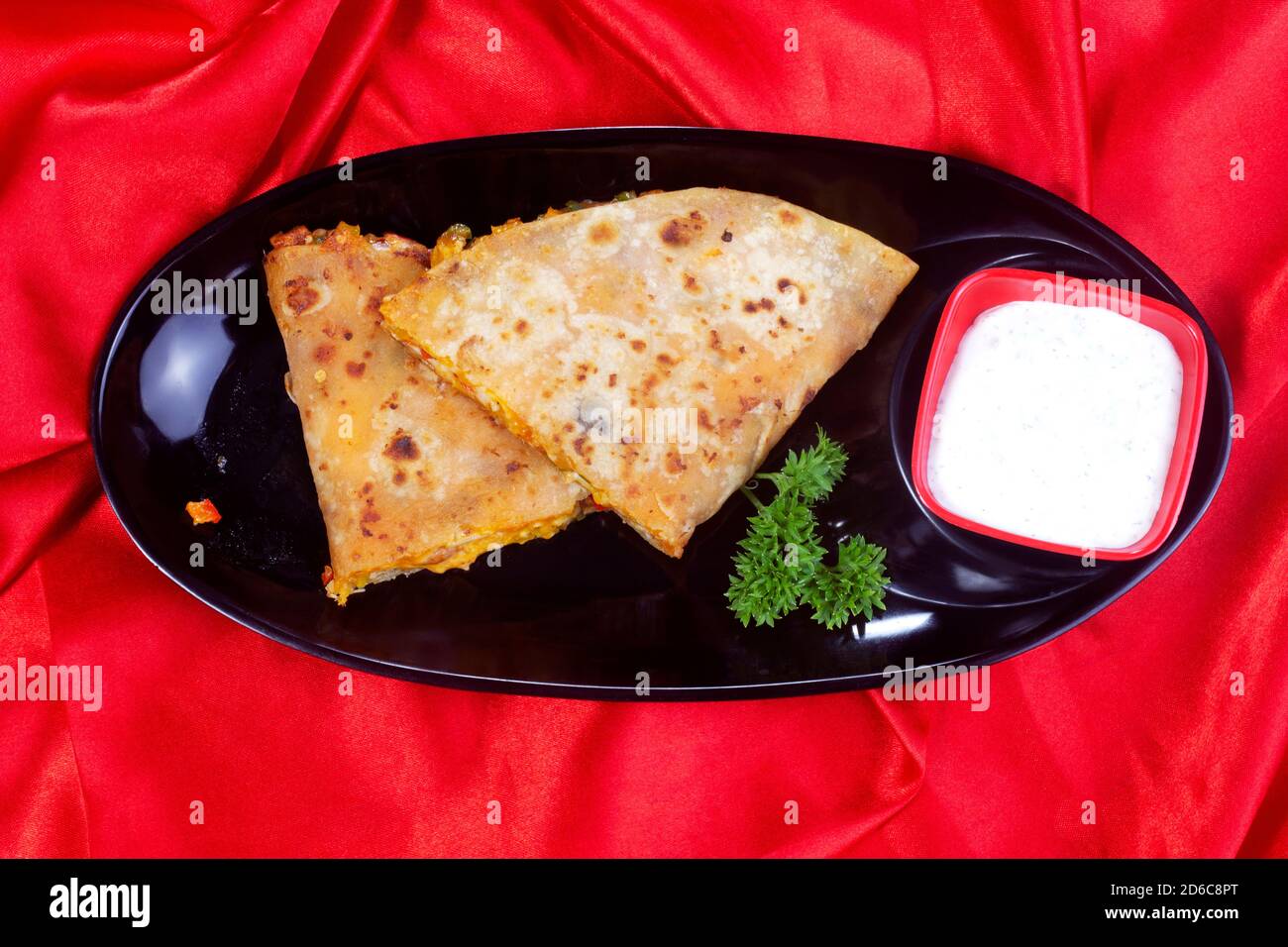 Indian food. Paratha with dahi or yogurt Stock Photo - Alamy