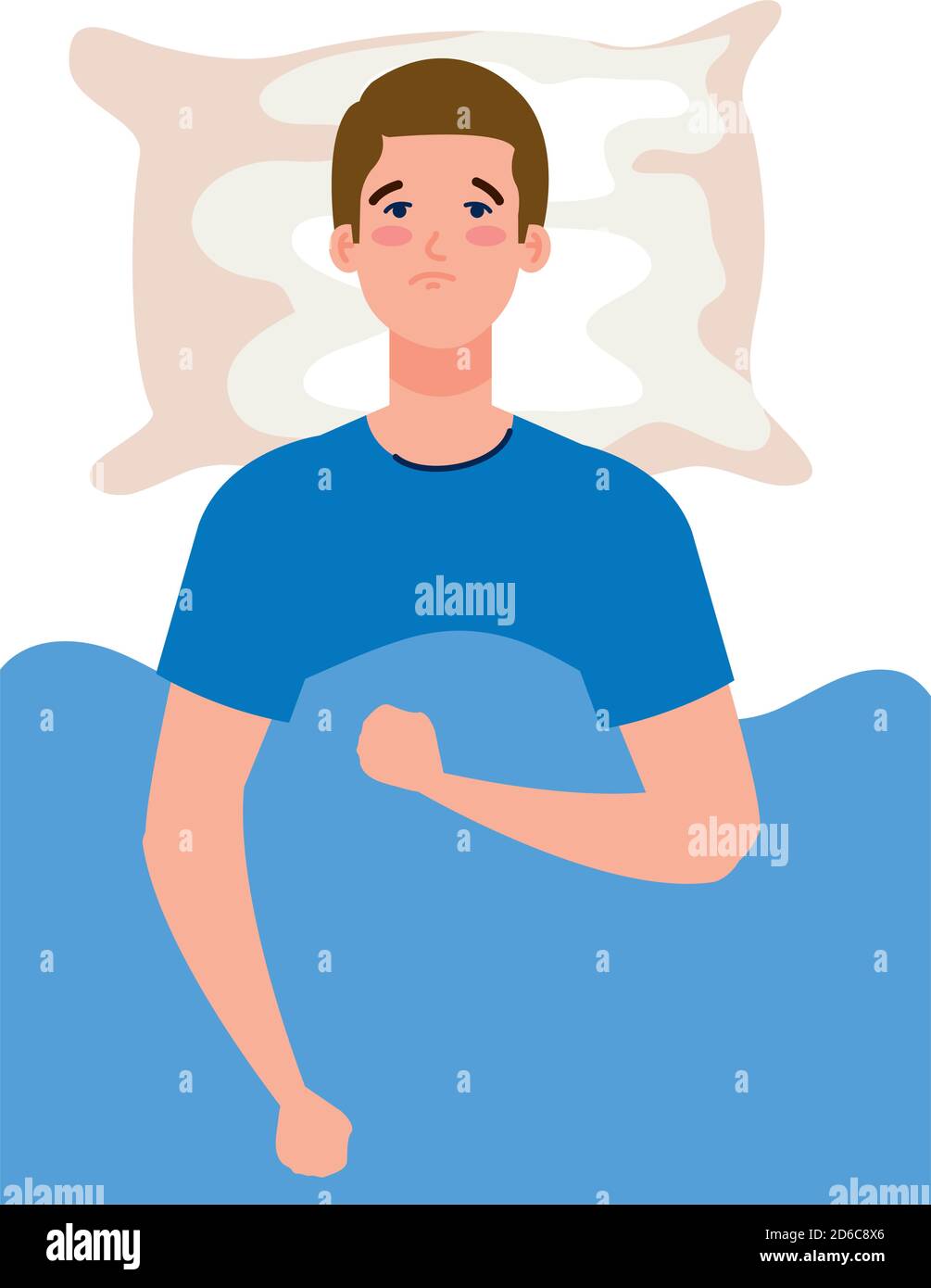 man on bed with insomnia vector design Stock Vector Image & Art - Alamy