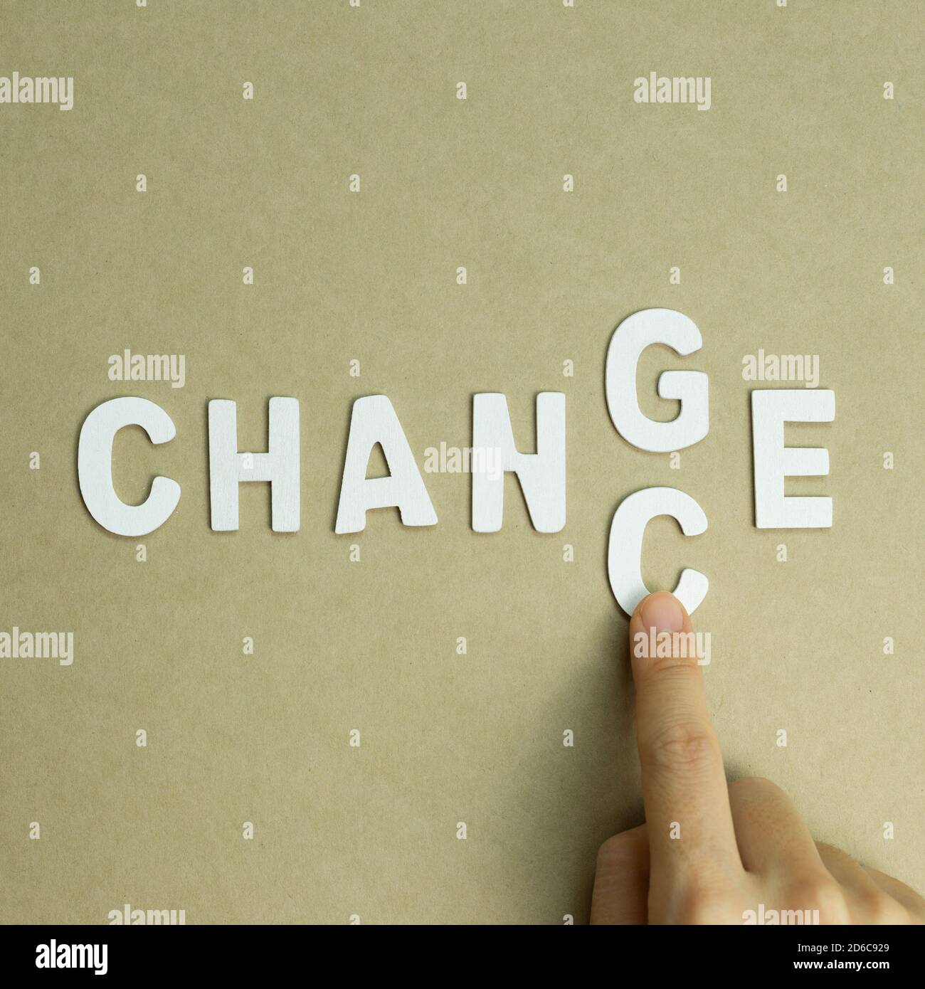 Word change to chance. Opportunity, development concept Stock Photo - Alamy