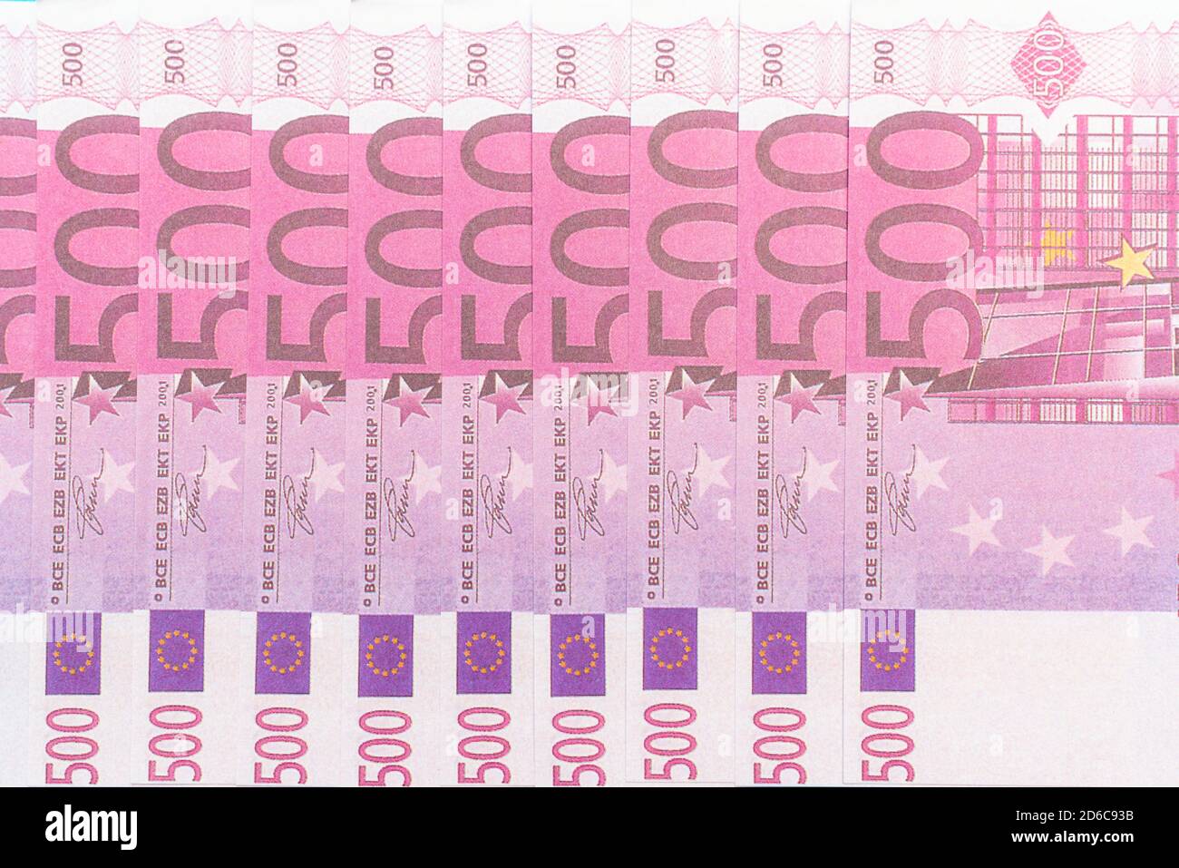 Background of row banknotes of 500 euros. European currency background ...