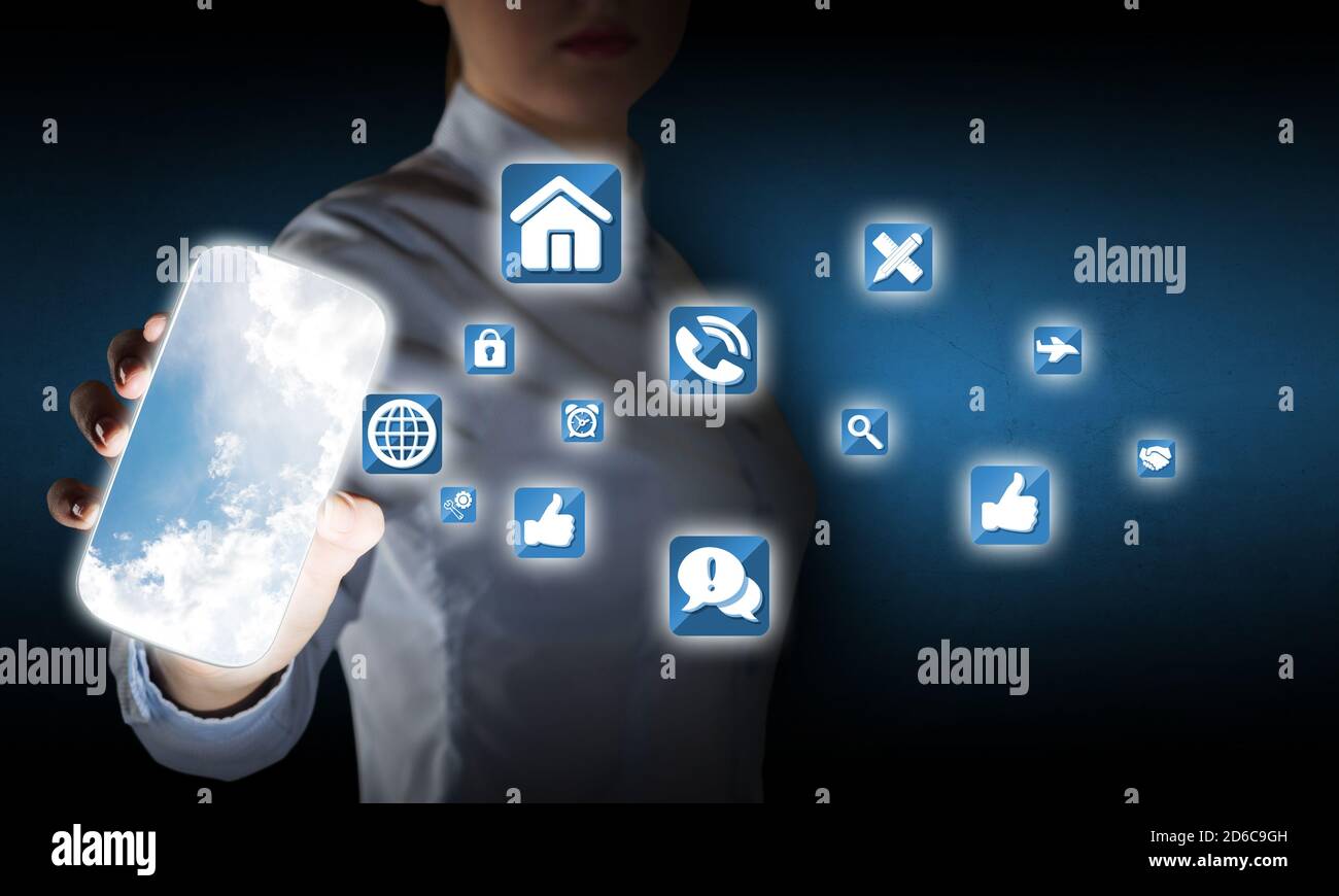 Smartphone interface application Stock Photo - Alamy