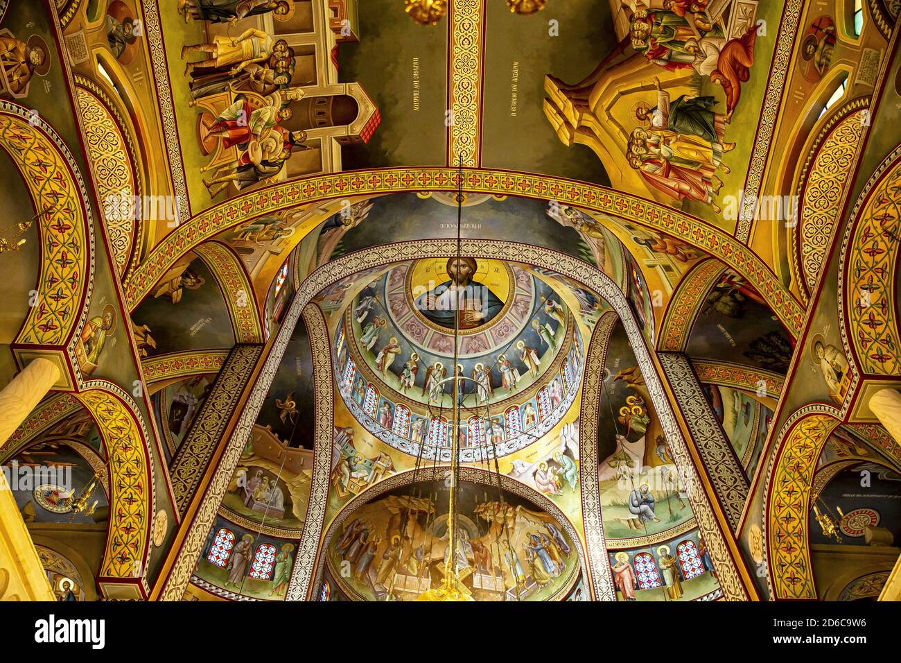 Greek Orthodox Christian church, interior with Byzantine icons in the ...