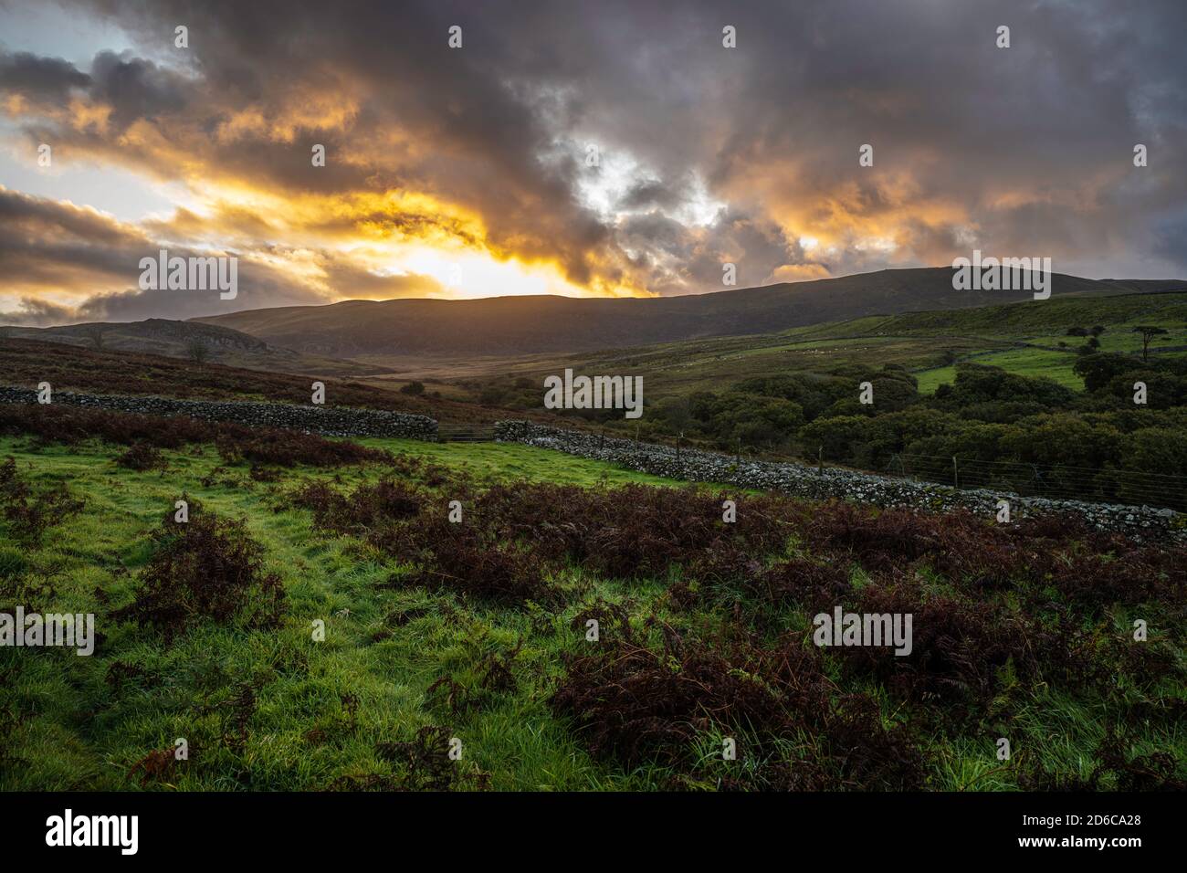 Sunrise over Diffwys in southern Snowdonia, Gwynedd, North Wales, UK ...