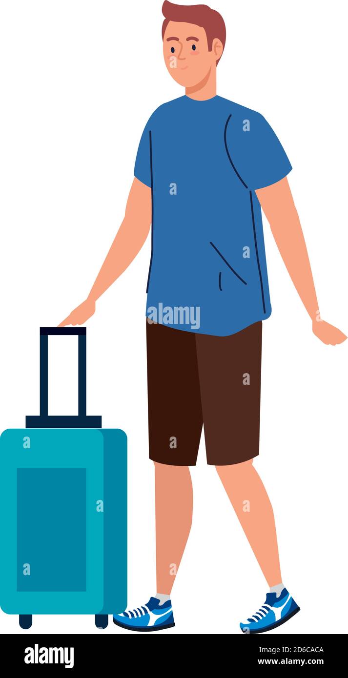 man with travel bag vector design Stock Vector Image & Art - Alamy