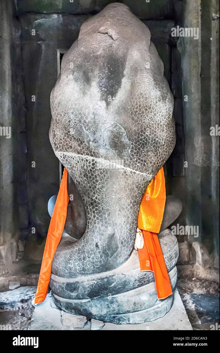 naga snake stone sculpture Temple Angkor Cambodia Stock Photo - Alamy