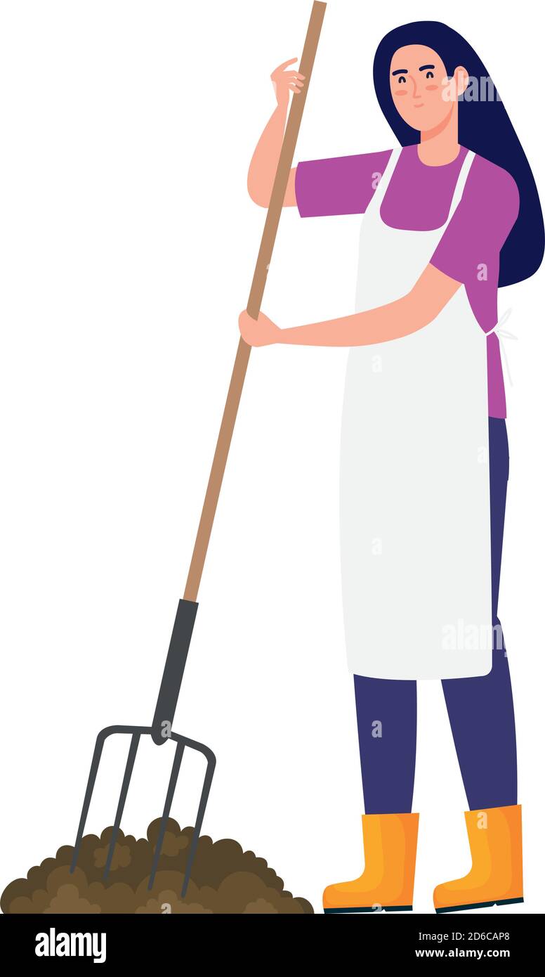 Gardening woman with rake vector design Stock Vector Image & Art - Alamy
