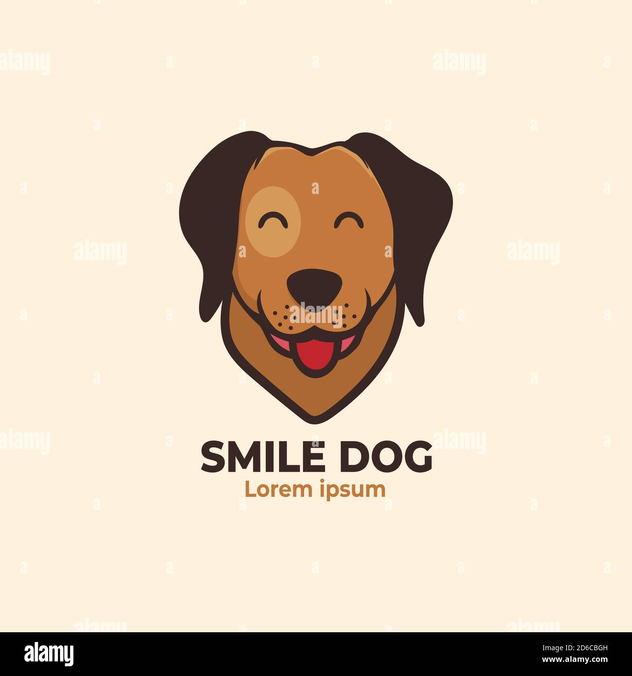 Smile Dog Face Logo. dog head cartoon. Vector illustration Stock Vector ...