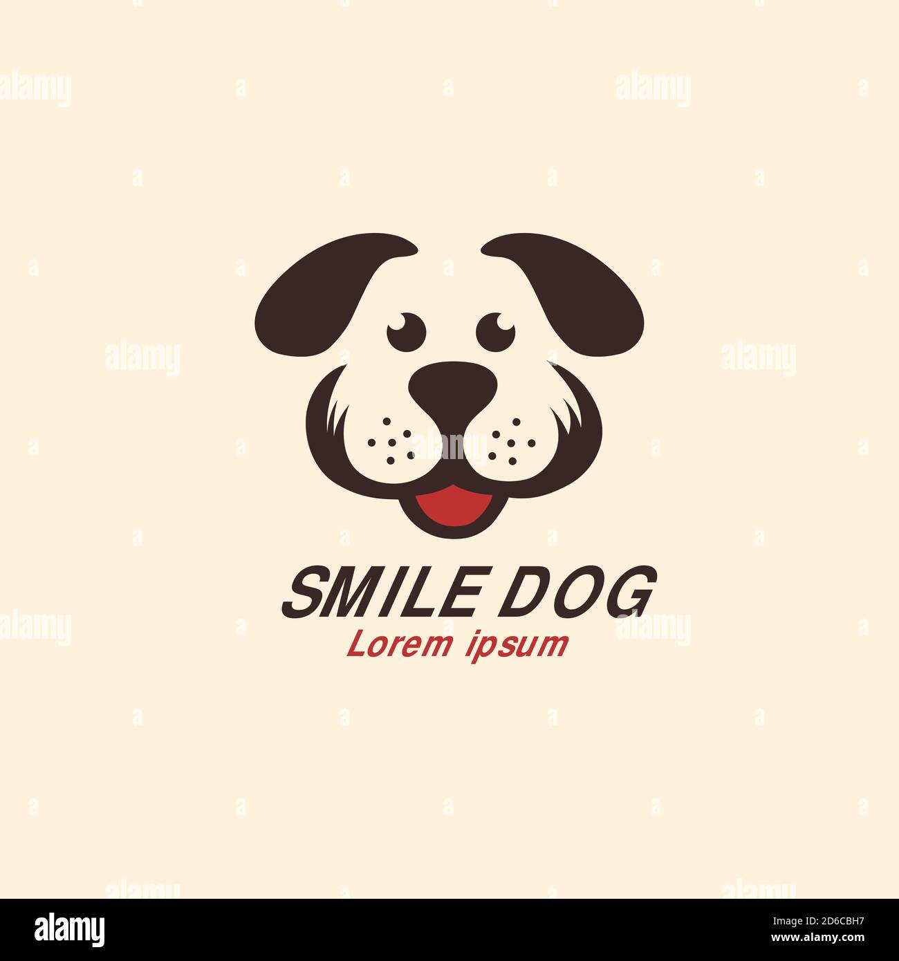 Smile Dog Face Logo. dog head. Vector illustration Stock Vector Image ...