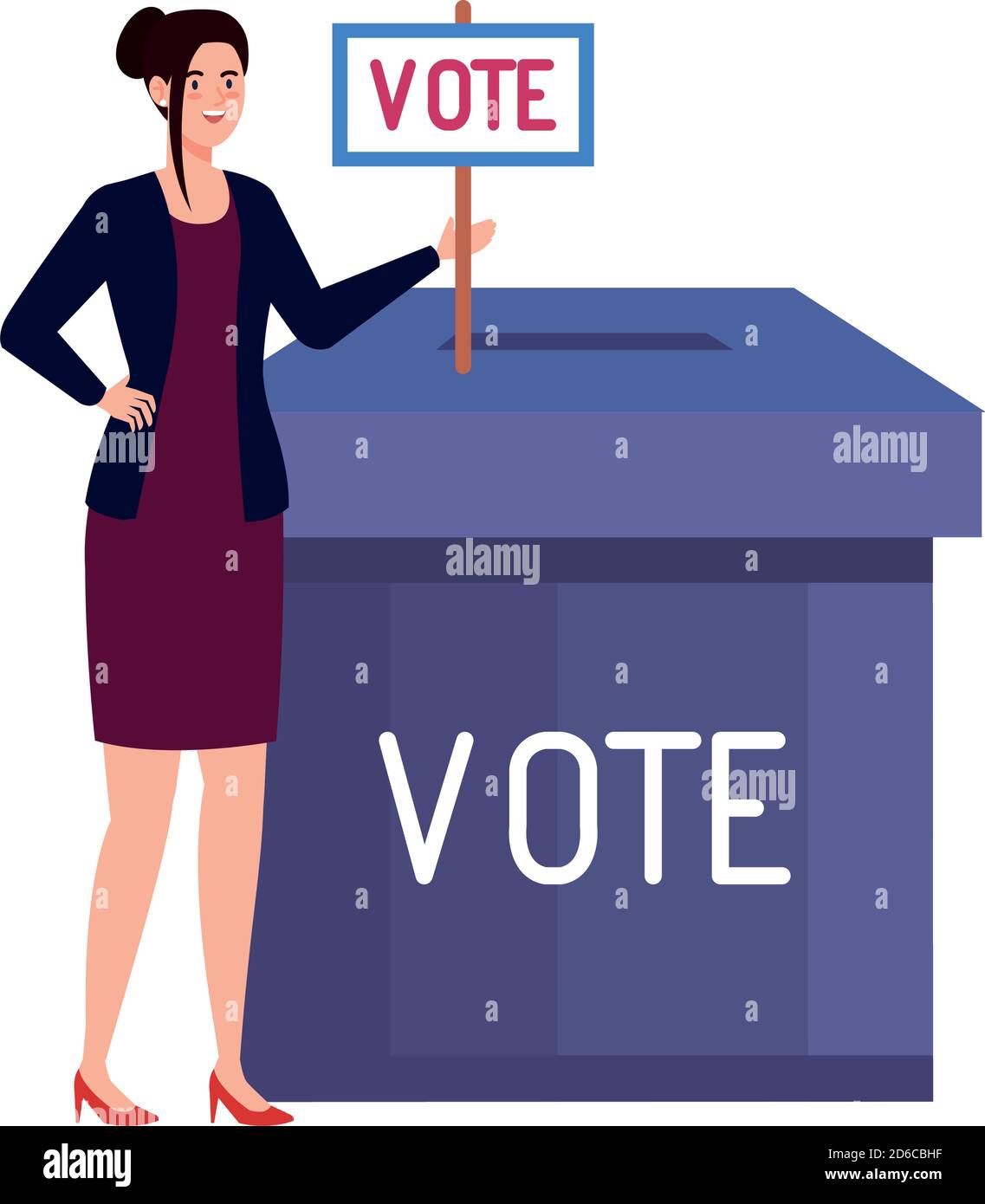 vote box and woman with banner vector design Stock Vector Image & Art ...