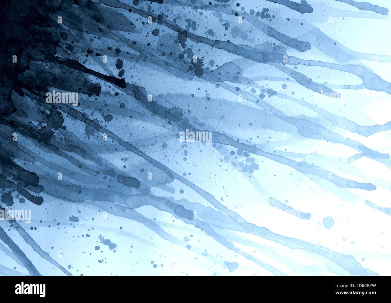 Watercolor indigo blue navy color splash background. Watercolour hand ...