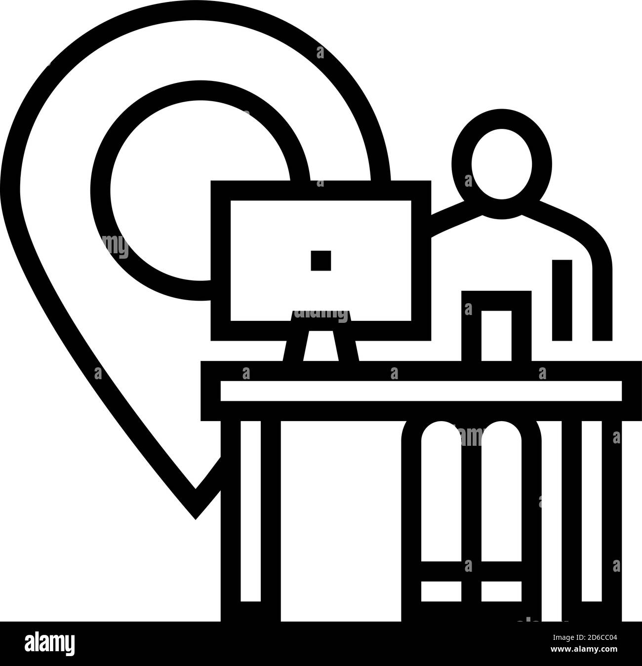 work location line icon vector black illustration Stock Vector Image ...