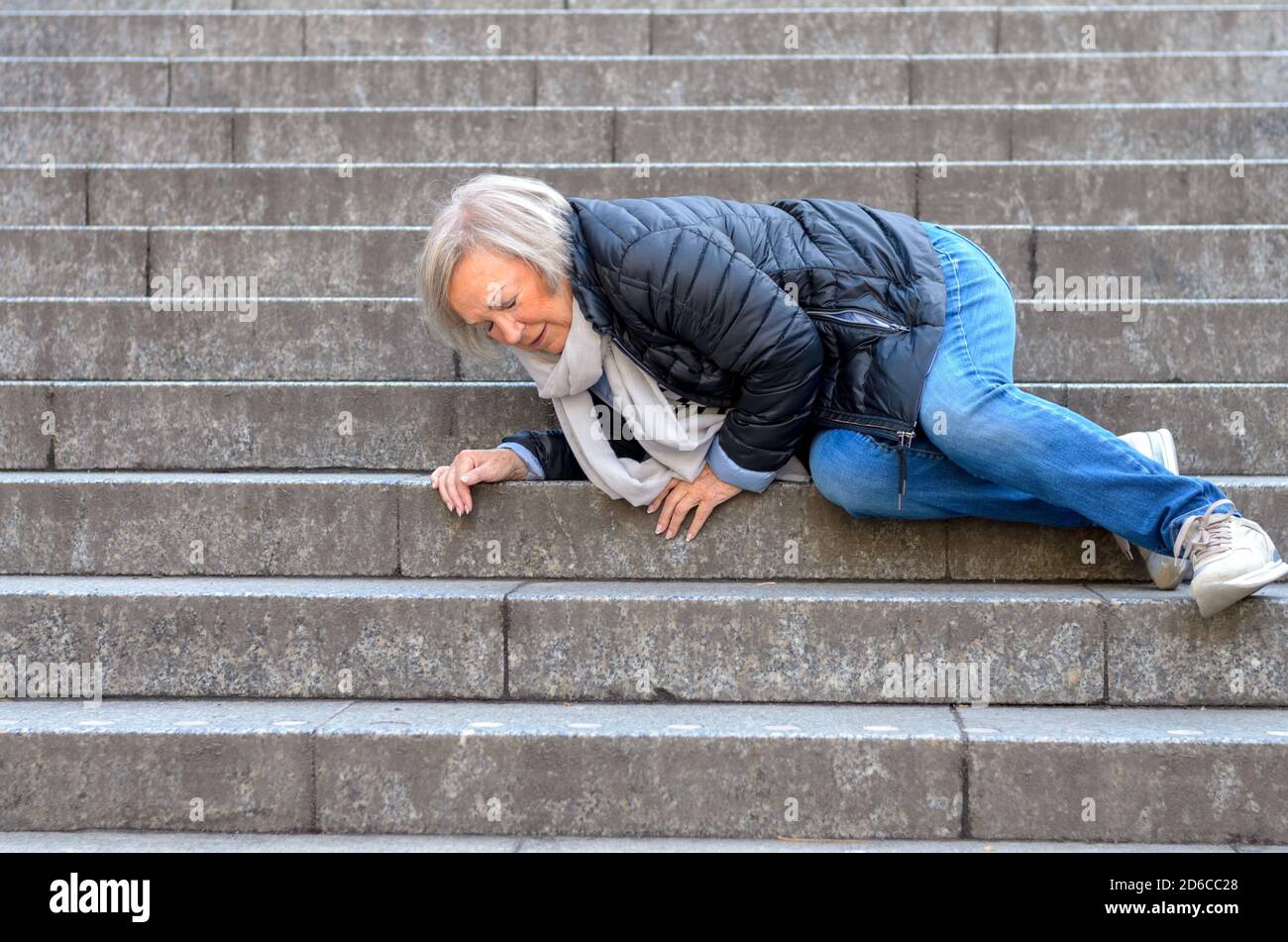 Woman Fall Down Stairs