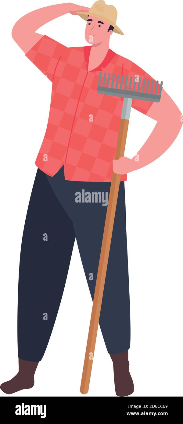 Gardening man with rake vector design Stock Vector Image & Art - Alamy
