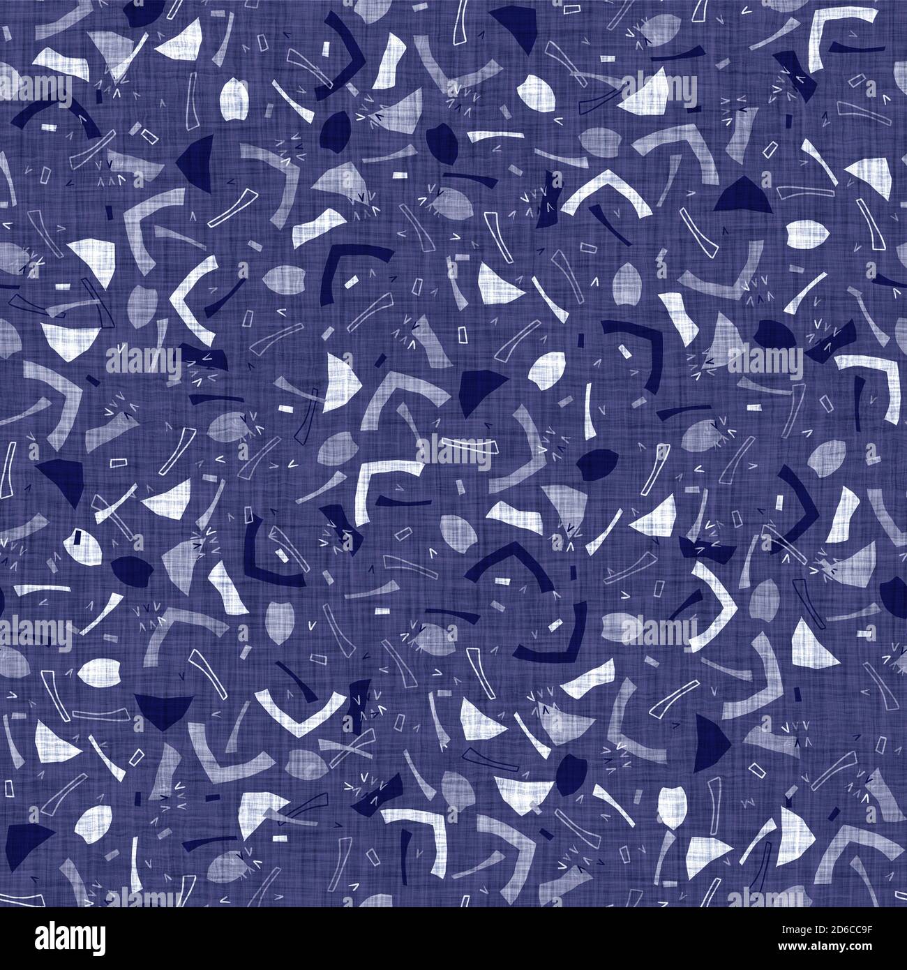 Seamless indigo block print texture. Navy blue woven cotton dyed effect ...