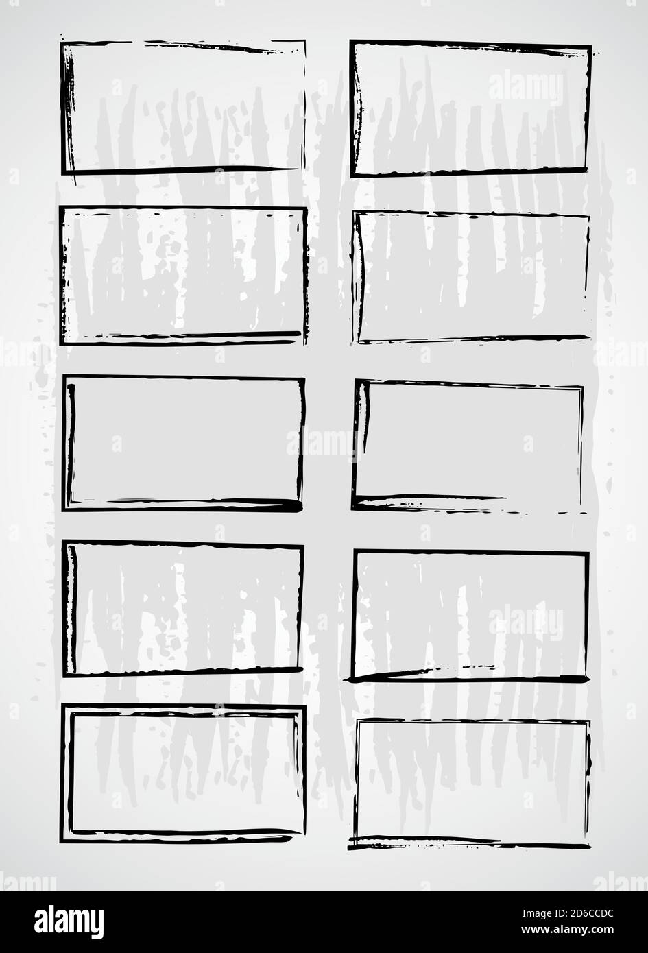 Vector set of black grunge watercolor rectangular frames Stock Vector ...