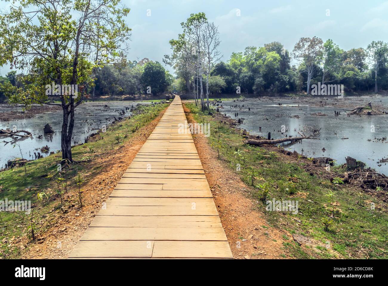 Jayatataka Baray pond Neak Pean artificial island to the Angkor temple ...