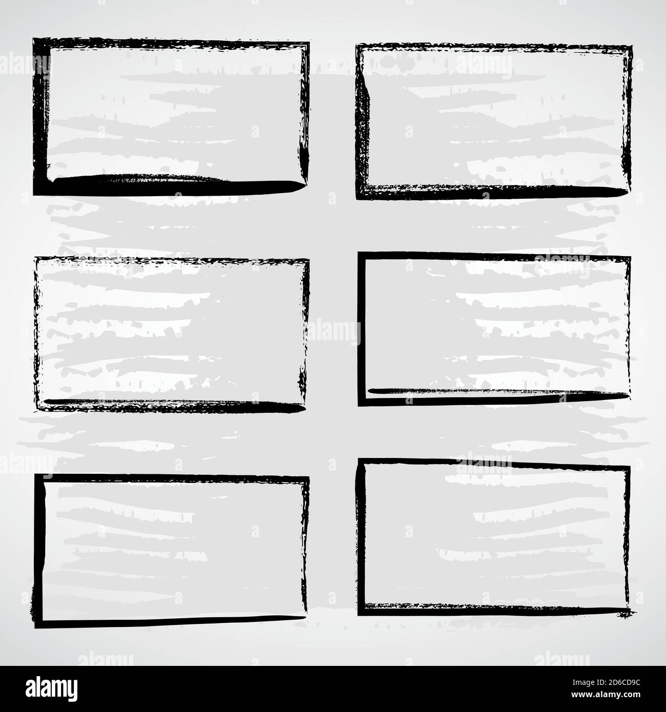 Vector set of black grunge watercolor rectangular frames Stock Vector ...