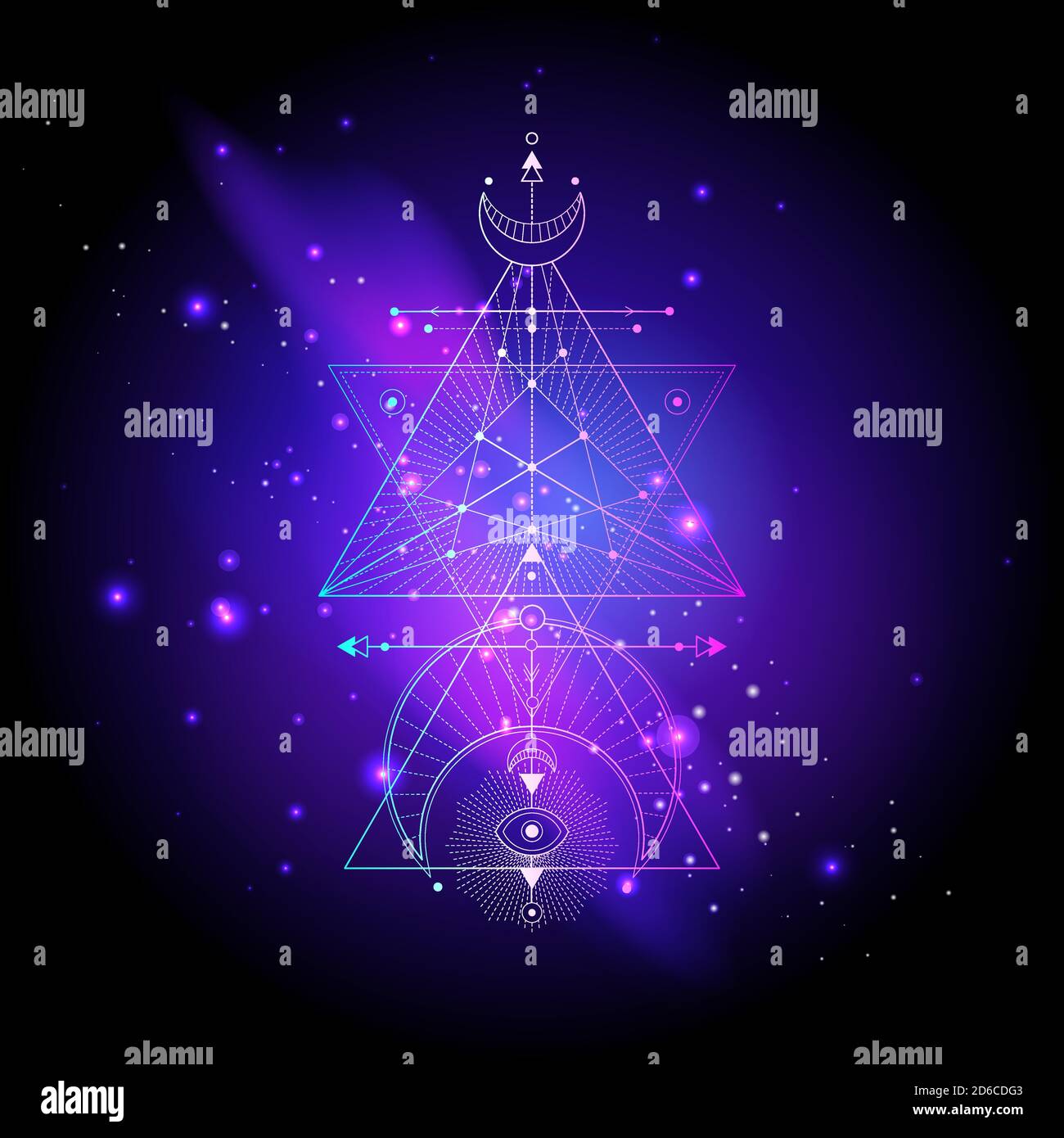 Vector illustration of Sacred or mystic symbol on abstract background ...