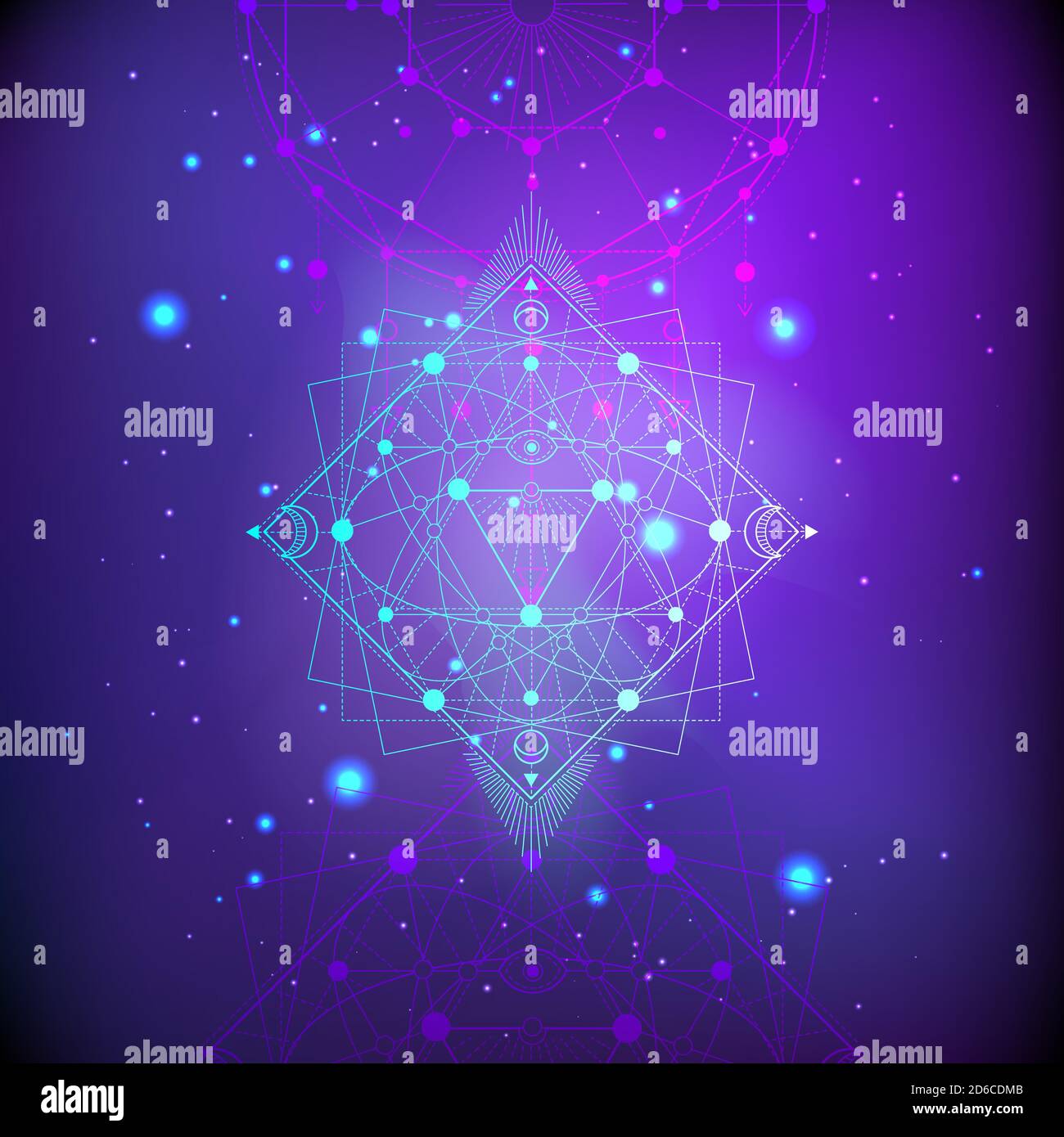 Vector illustration of Sacred or mystic symbol on abstract background ...