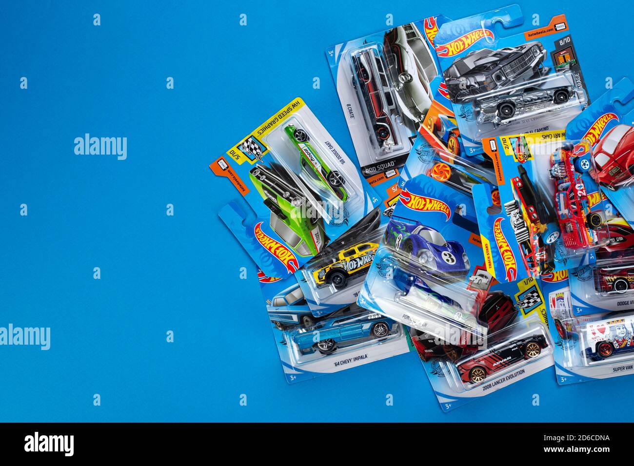 Ukraine, Kyiv - February 28. 2020: The group of colorful toy car ...