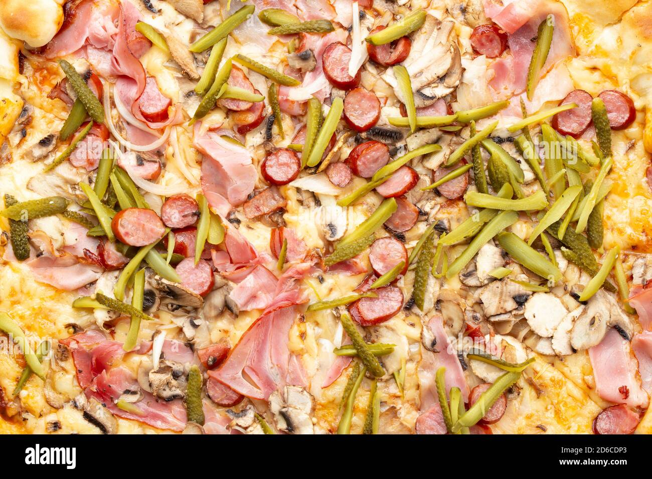 Close-up pizza texture. Italian cooking. Top view Stock Photo - Alamy