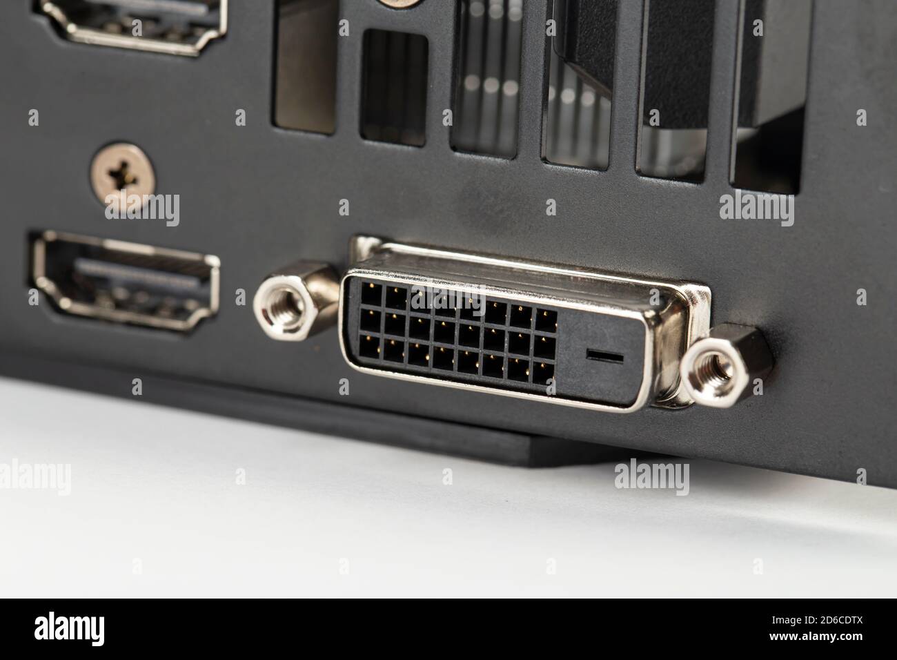 Computer graphics card, focus on the DVI, HDMI, Displayport connectors ...