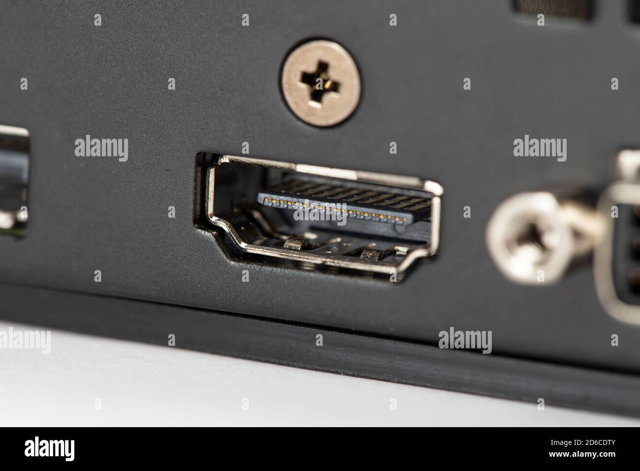 Computer graphics card, focus on the HDMI, Displayport connectors on ...