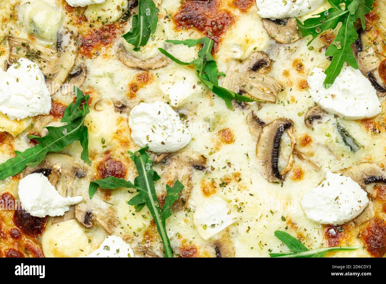 Close-up pizza texture. Italian cooking. Top view Stock Photo - Alamy